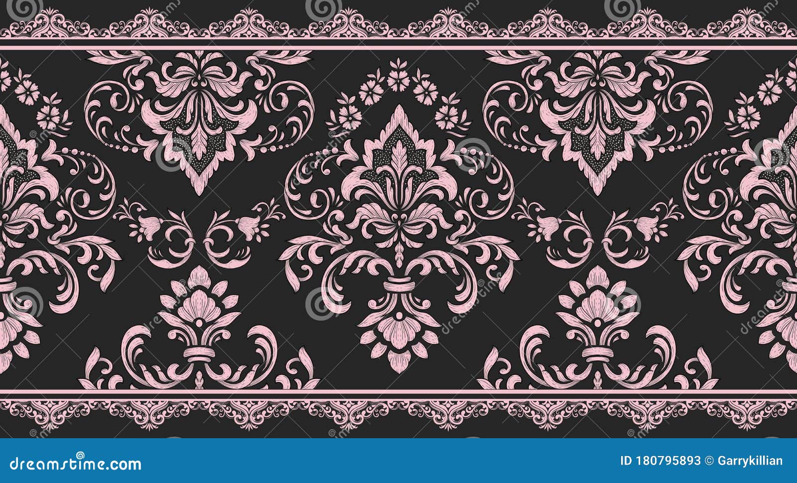 Vector Damask Border Element and Page Decoration. Classical Luxury ...
