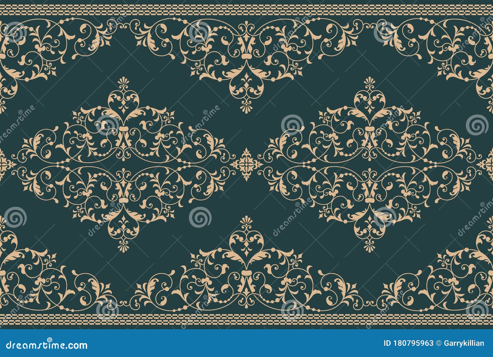 Vector Damask Border Element and Page Decoration. Classical Luxury ...
