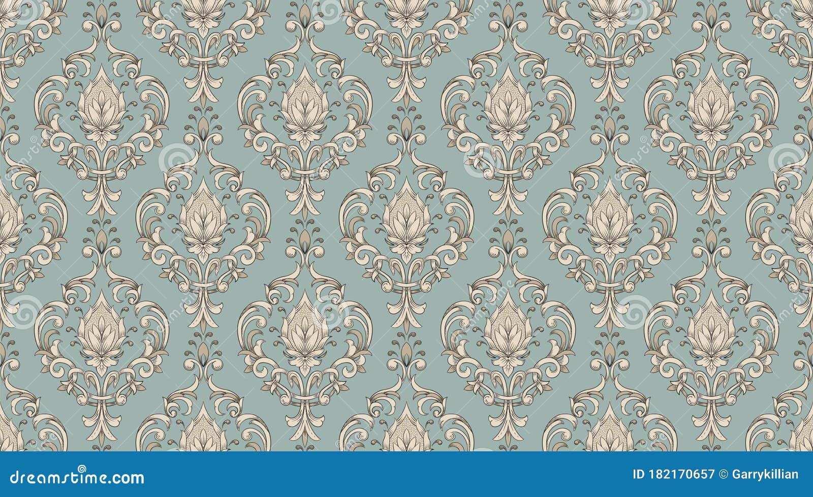 Vector Damask Border Element and Page Decoration. Classical Luxury ...
