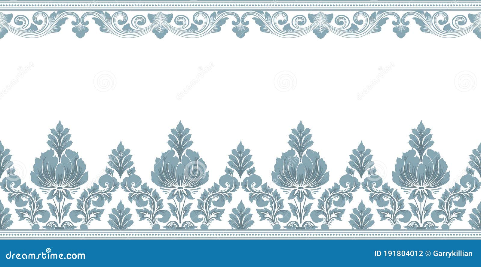 Vector Damask Border Element and Page Decoration. Classical Luxury ...