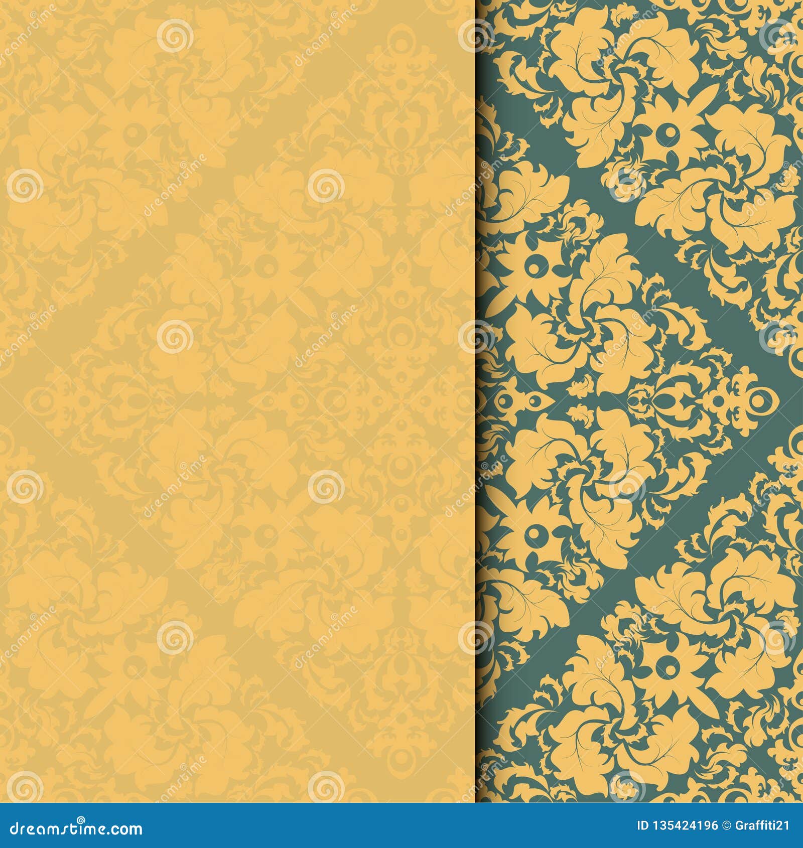 Vector damask frame stock vector. Illustration of editable - 135424196