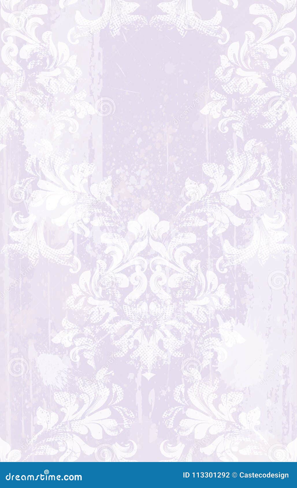Vector Damask Pattern Delicate Decor. Classic Luxury Ornament on Grunge ...