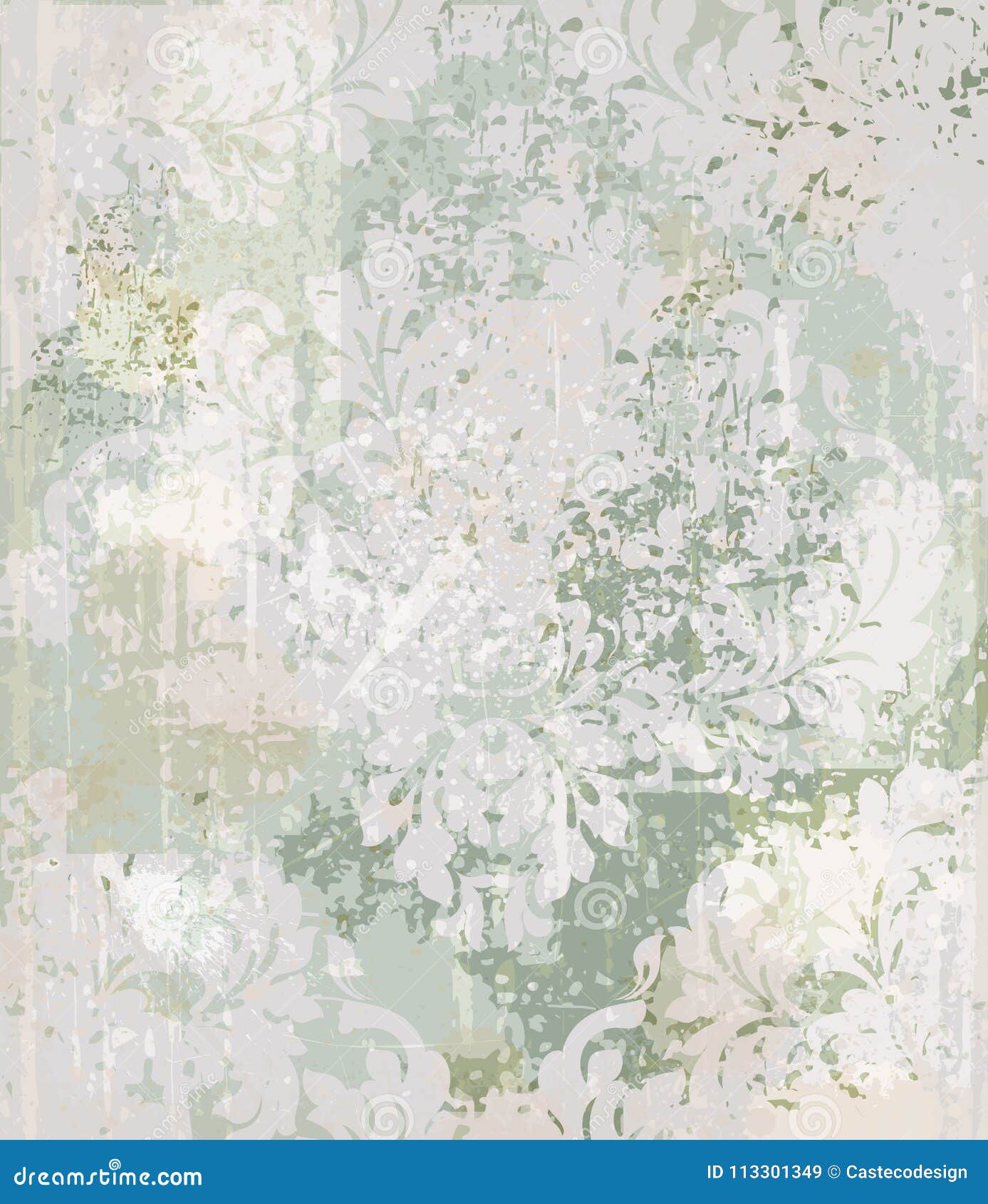 Vector Damask Pattern Element. Classic Luxury Ornament on Grunge ...