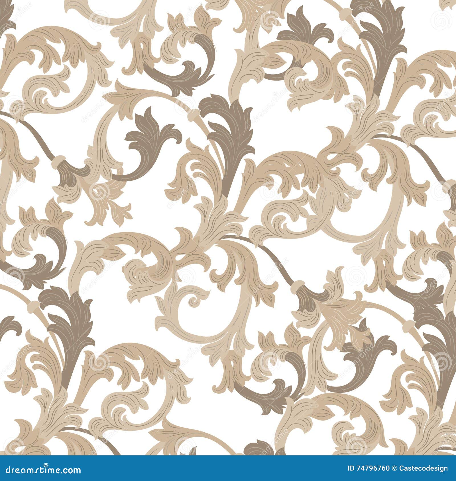 Vector Damask Pattern Ornament Stock Vector - Illustration of classic ...