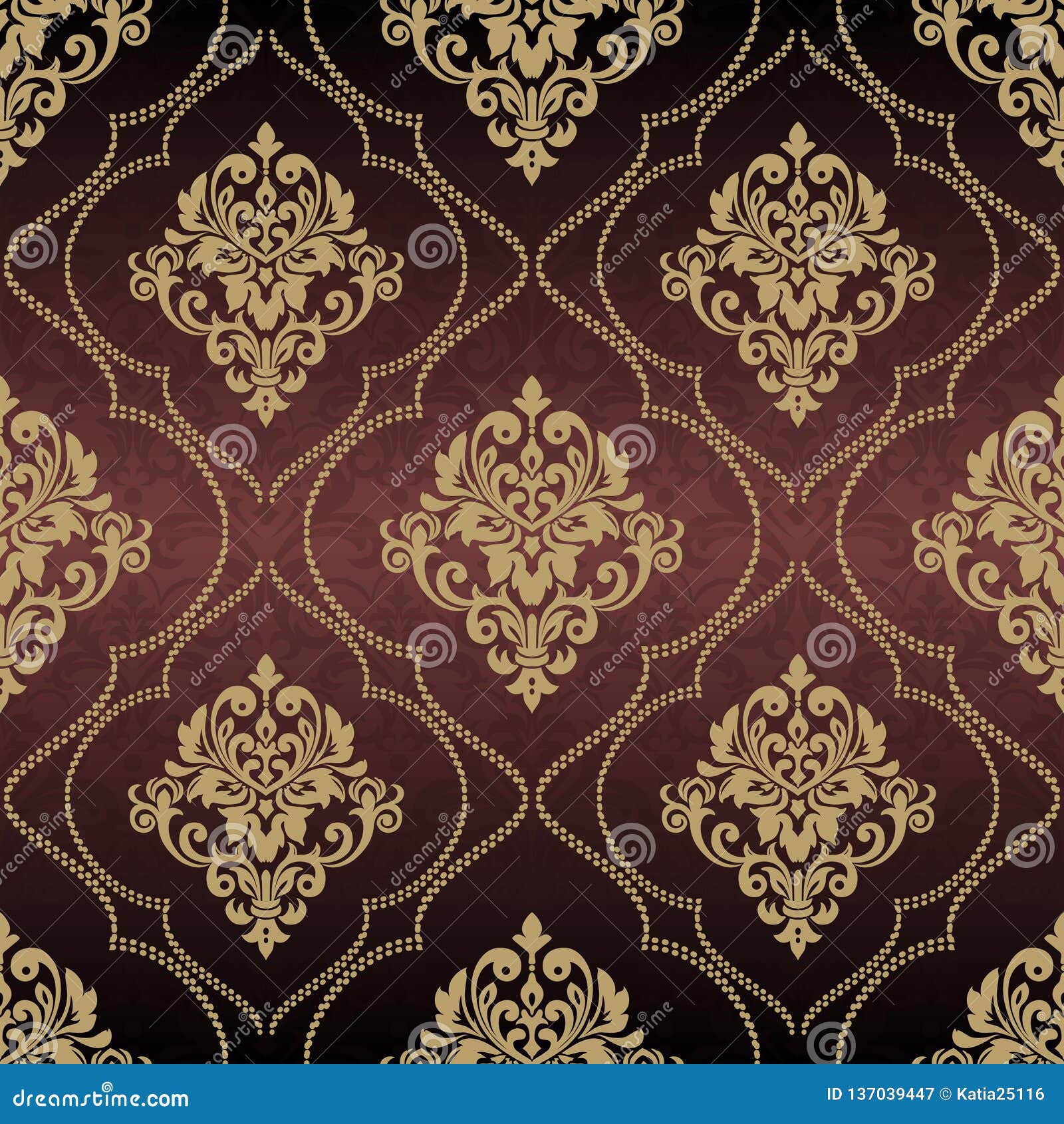 Vector Damask Seamless Pattern Background. Classic Vintage Pattern ...