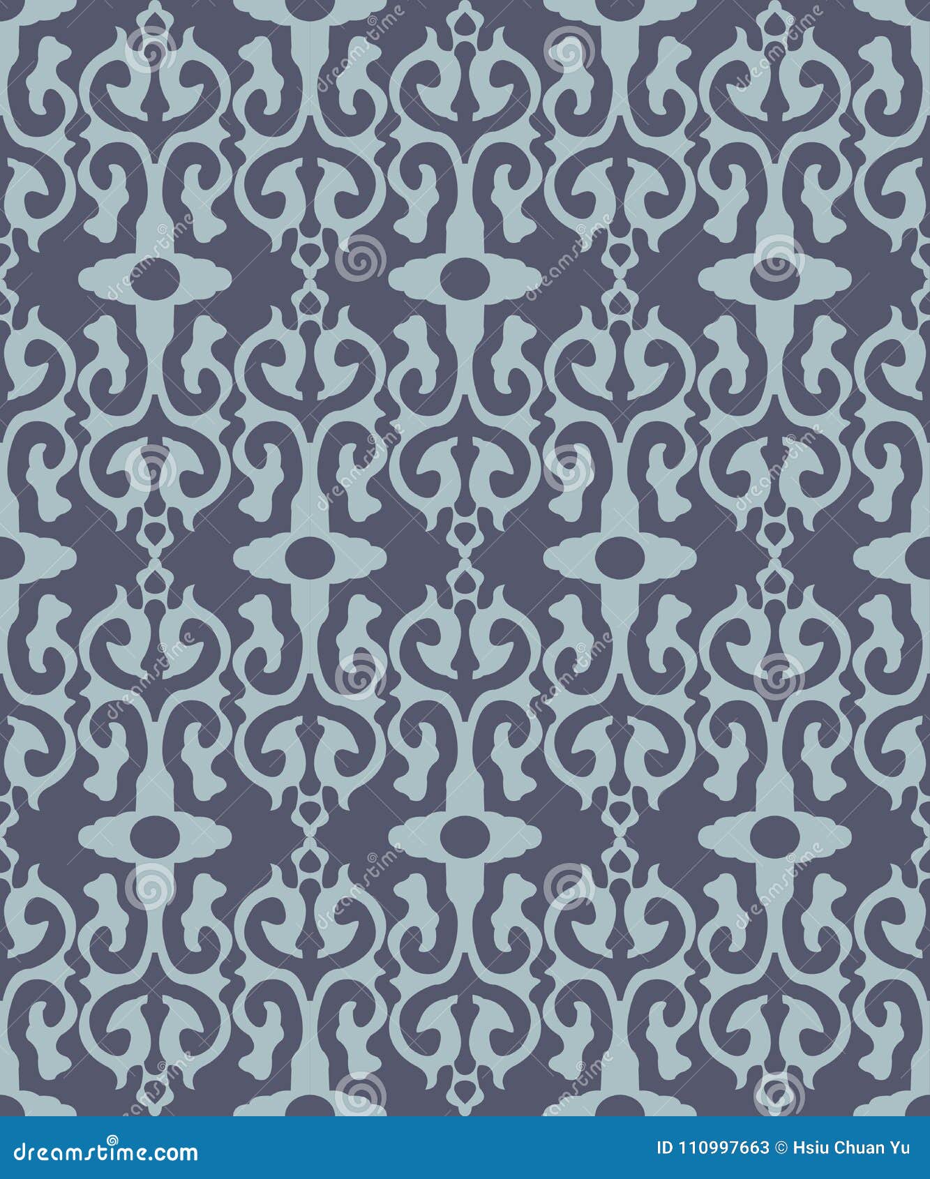 Vector Damask Seamless Pattern Background Curve Cross Retro Crest Frame ...