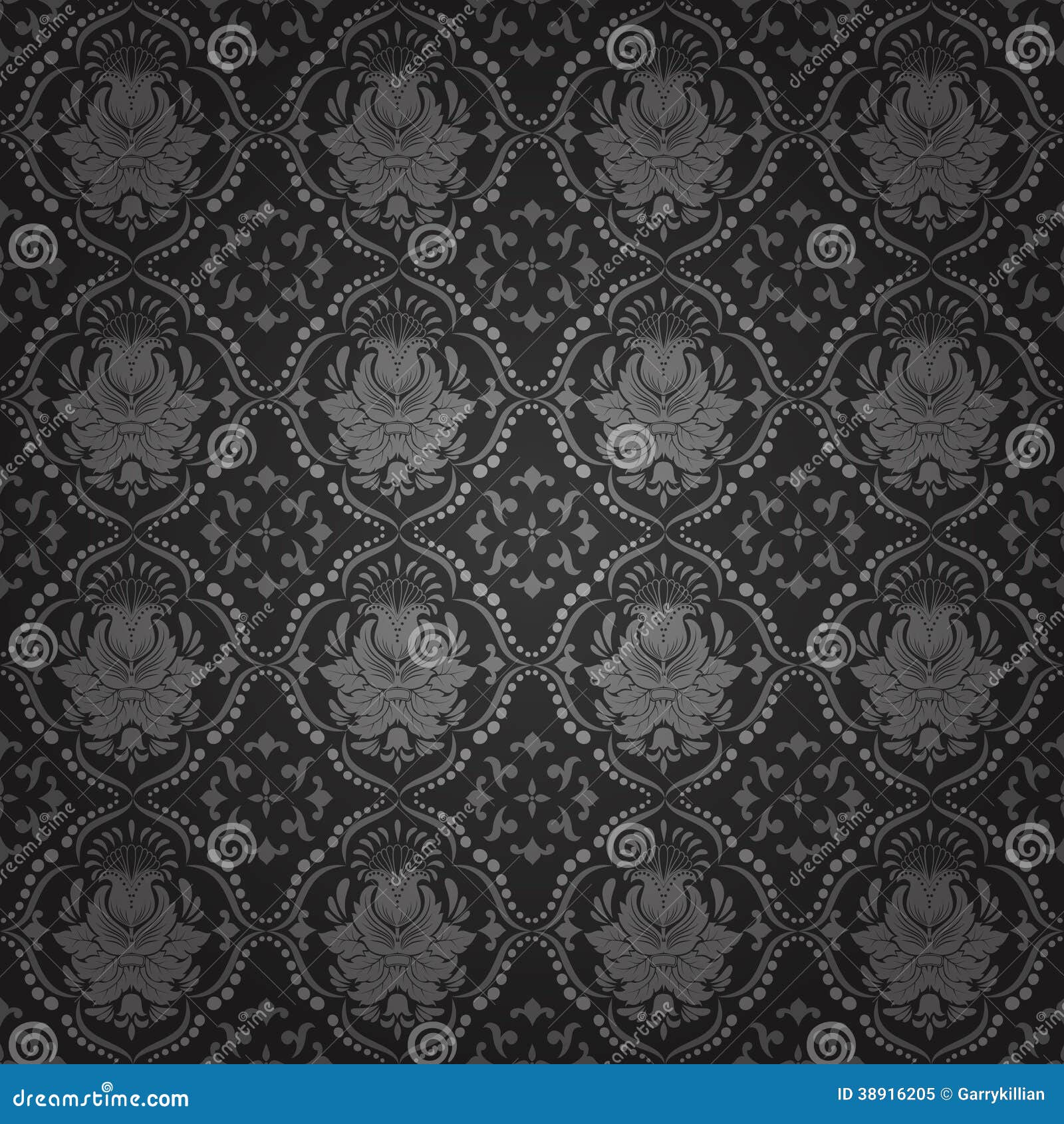 Vector Damask Seamless Pattern Background. Stock Vector - Illustration ...