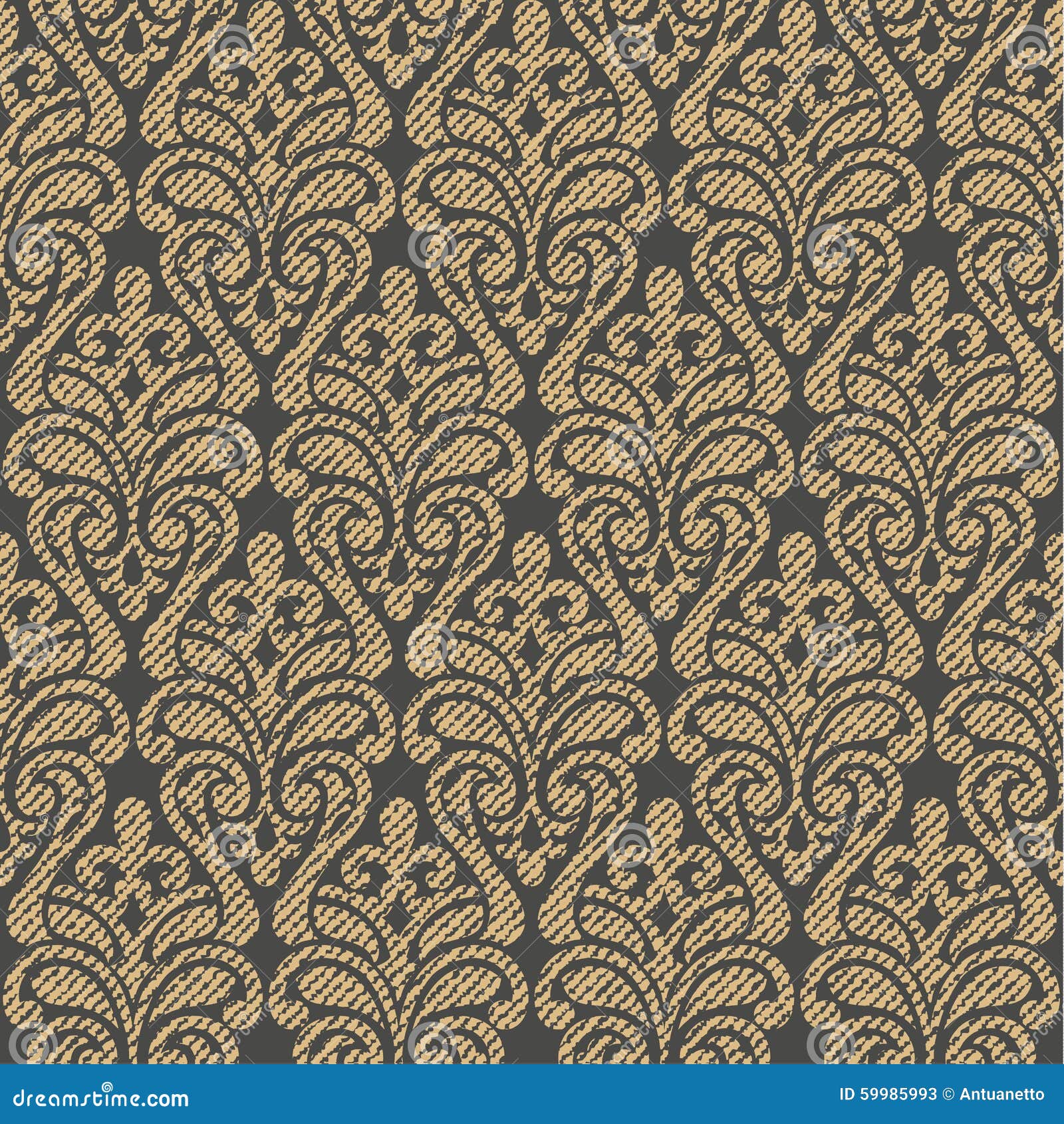 Vector Damask Seamless Pattern Background Stock Vector - Illustration ...