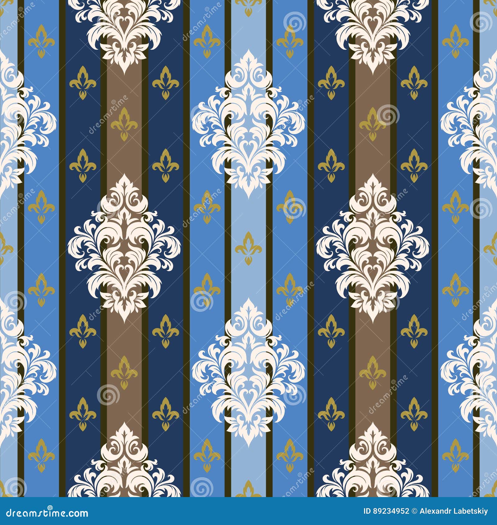 Vector Damask Seamless Pattern Stock Vector - Illustration of luxury ...