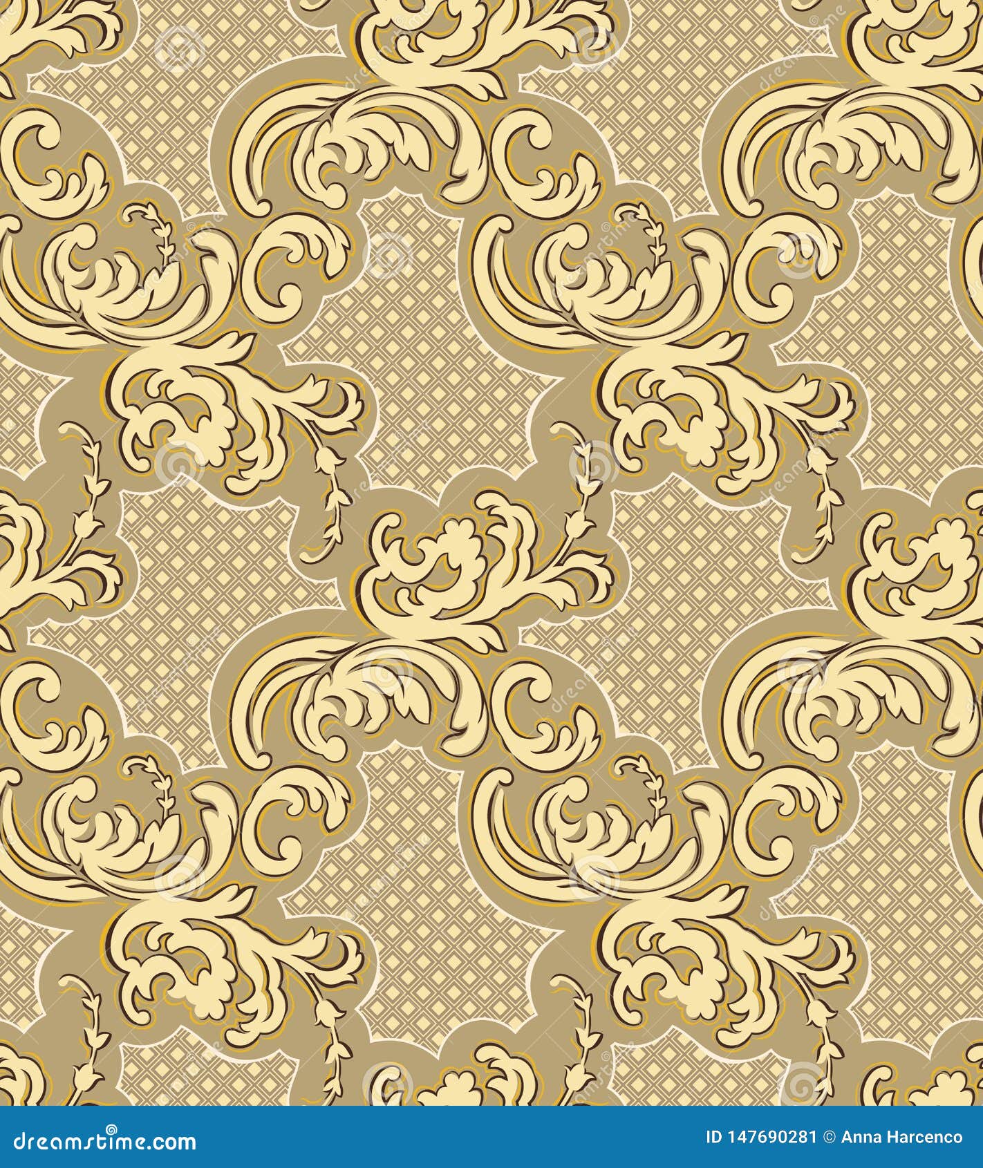 Vector Damask Seamless Pattern Element. Classic Luxury Baroque Ornament ...