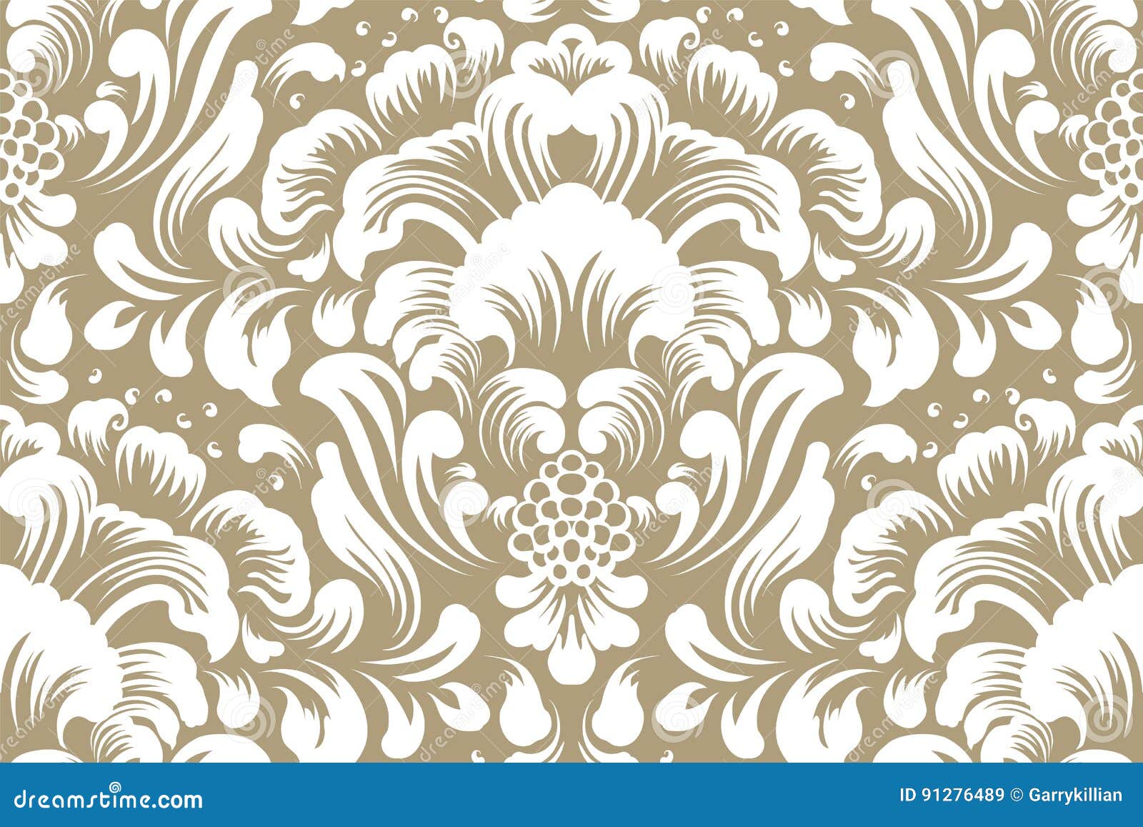 Vector Damask Seamless Pattern Element. Stock Vector - Illustration of ...
