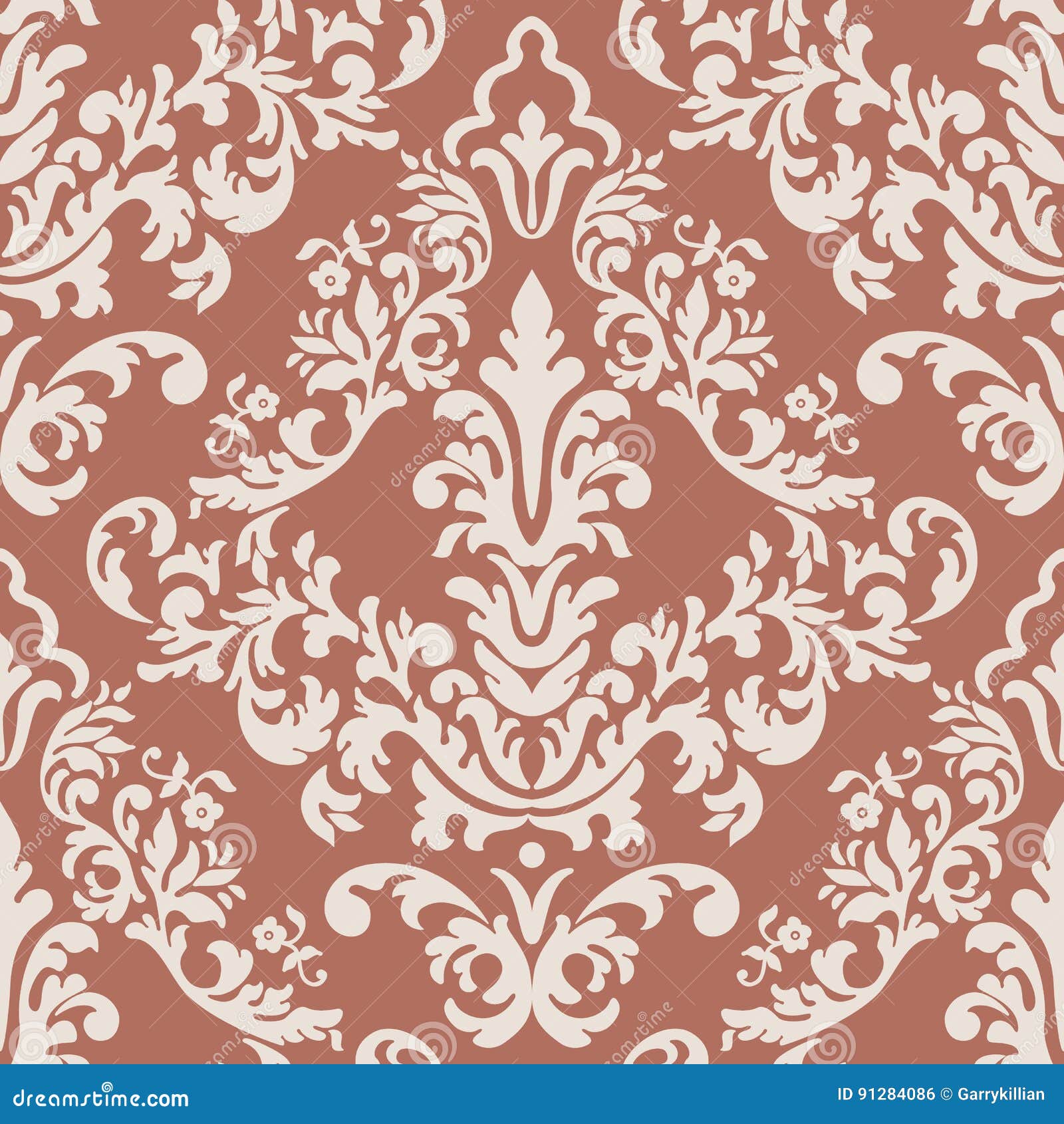 Vector Damask Seamless Pattern Element. Stock Vector - Illustration of ...