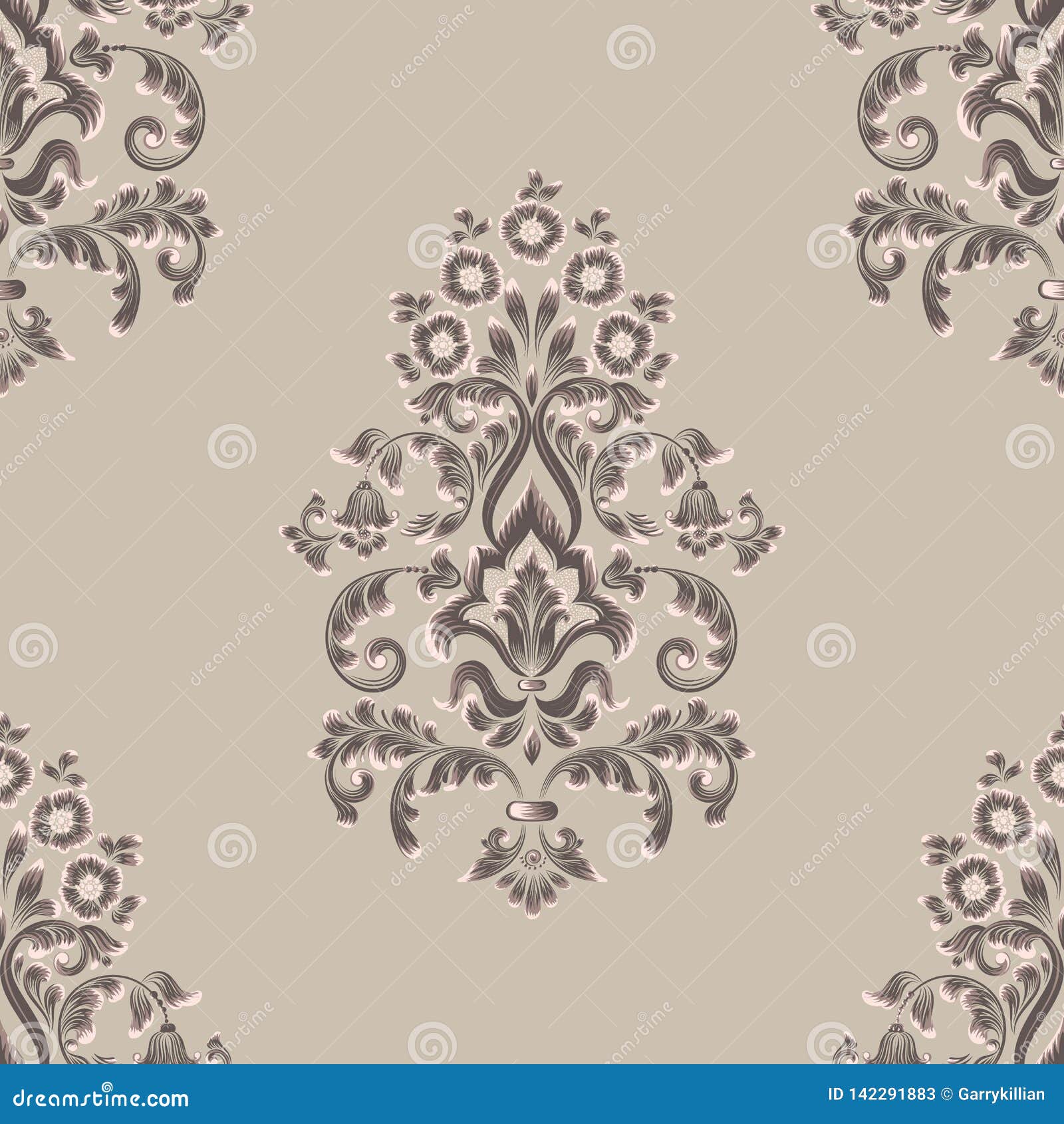 Vector Damask Seamless Pattern Element. Classical Luxury Old Fashioned ...