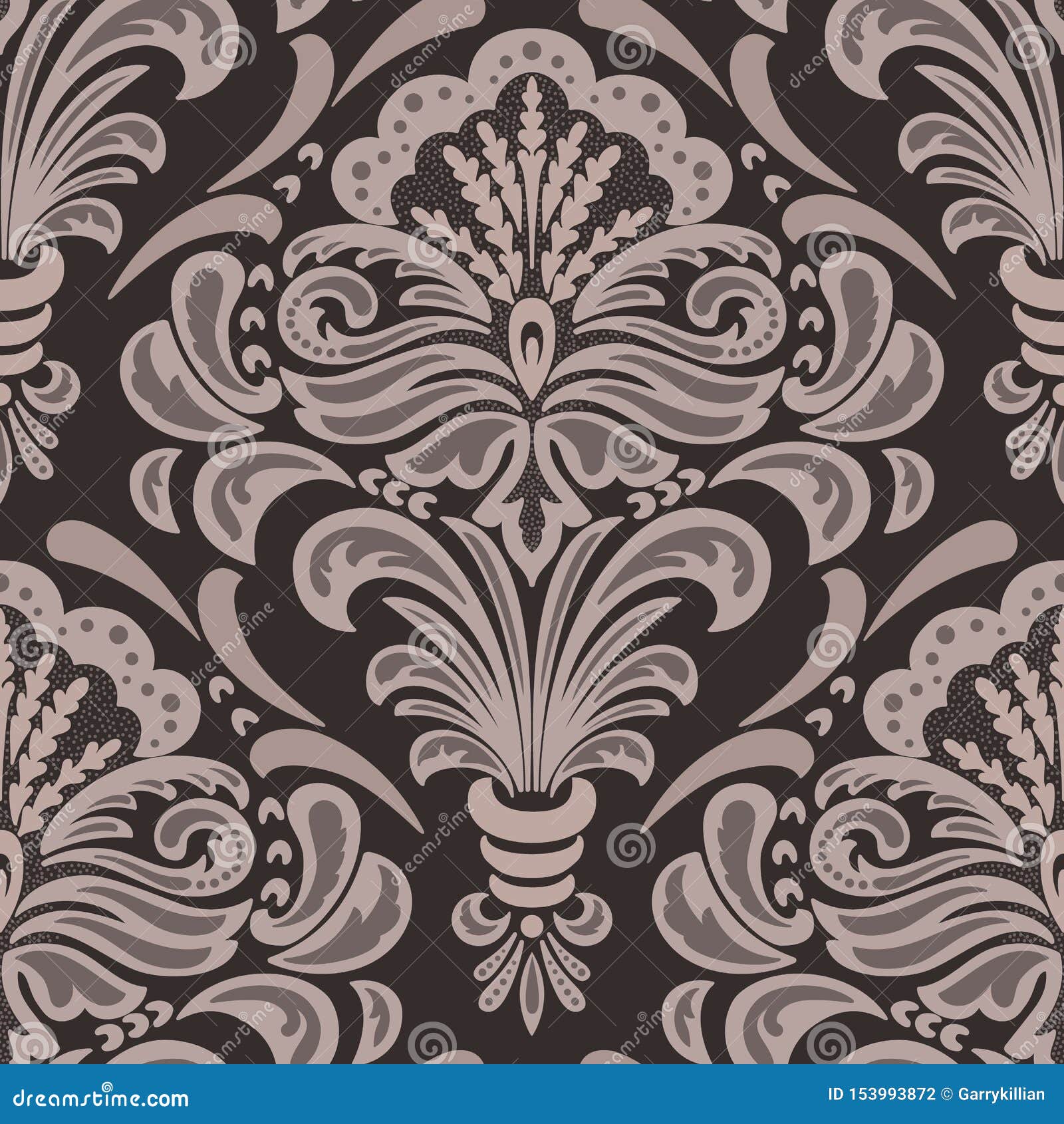 Vector Damask Seamless Pattern Element. Classical Luxury Old Fashioned ...