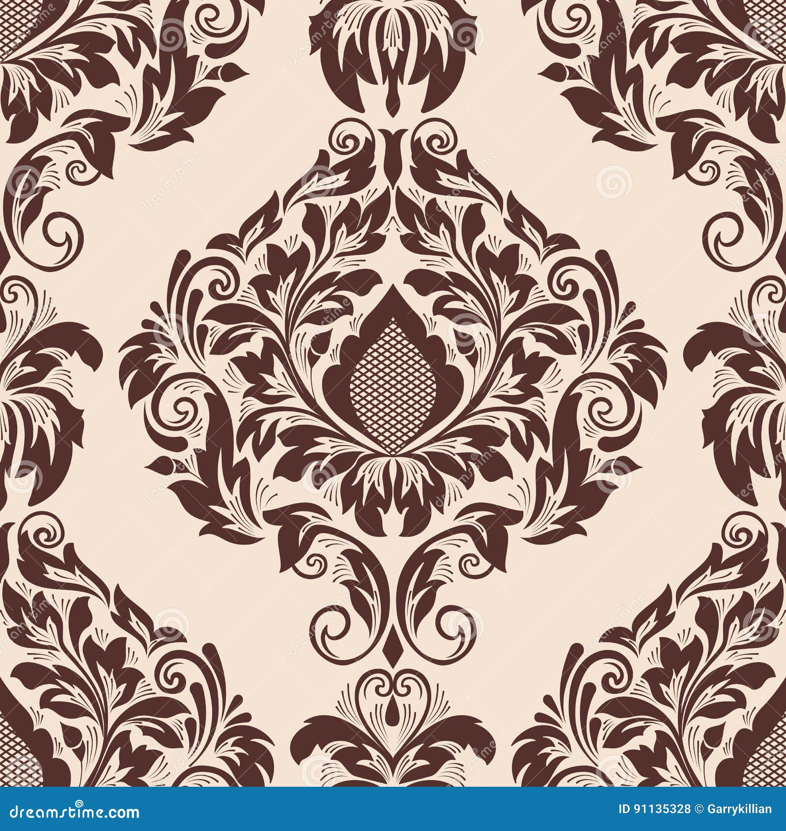 Vector Damask Seamless Pattern Element. Exquisite Floral Baroque ...
