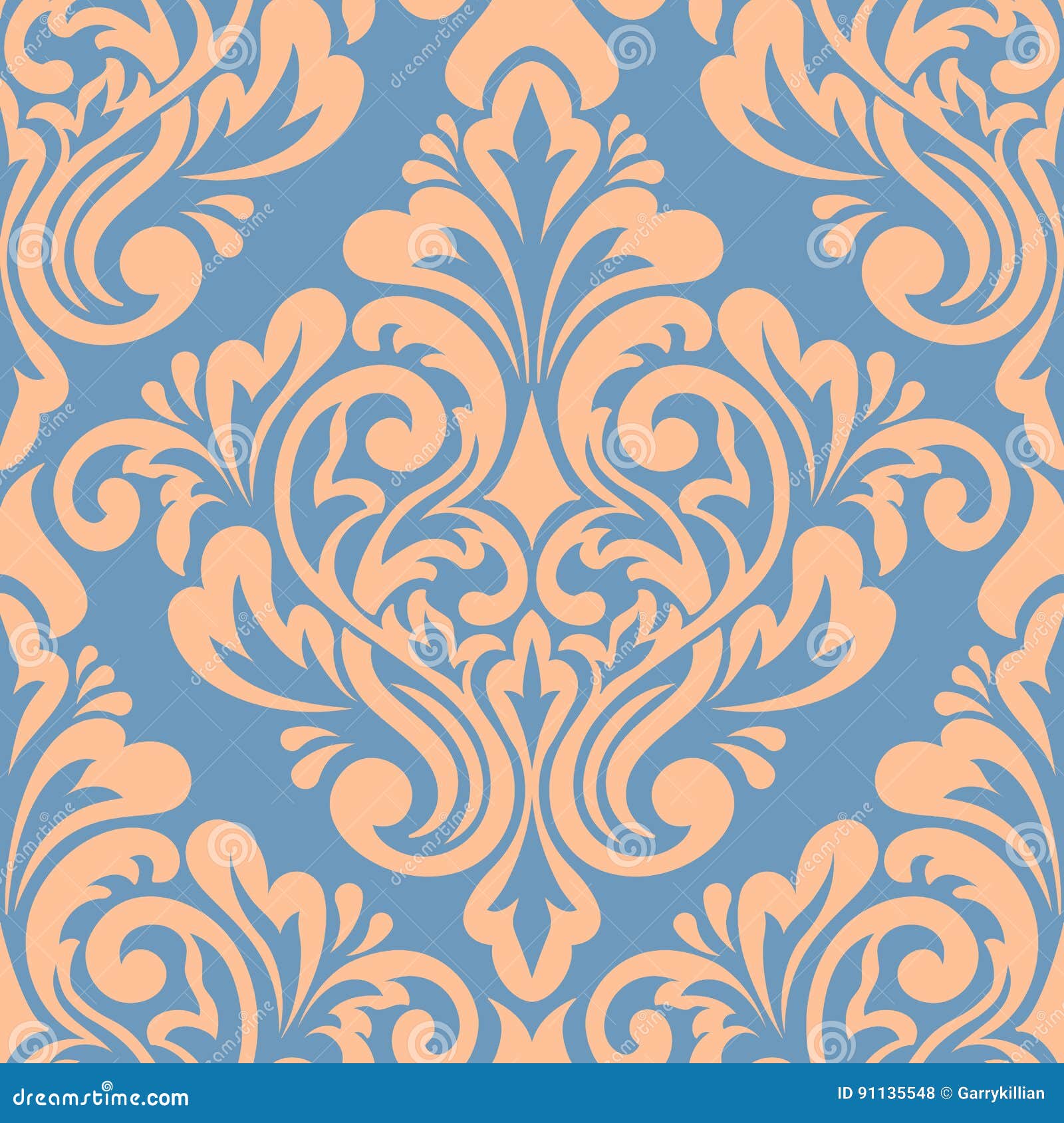Vector Damask Seamless Pattern Element. Exquisite Floral Baroque ...