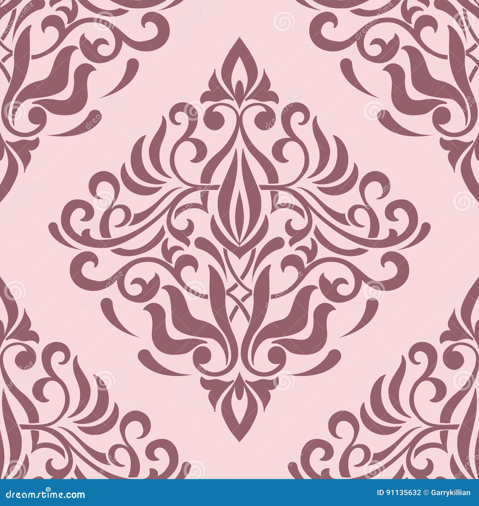 Vector Damask Seamless Pattern Element. Exquisite Floral Baroque ...