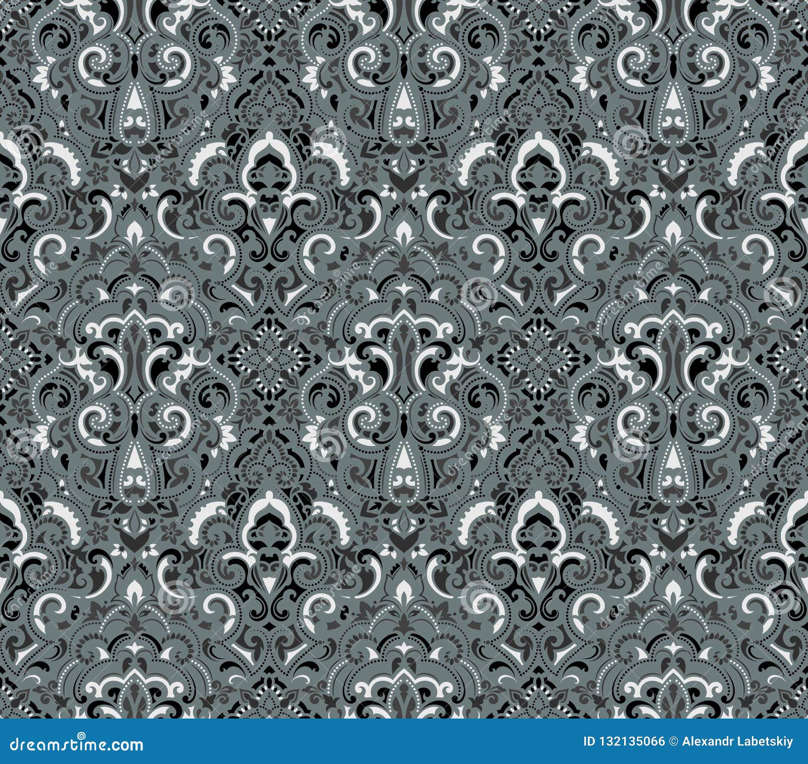 Vector Damask Seamless Pattern Stock Vector - Illustration of ornament ...