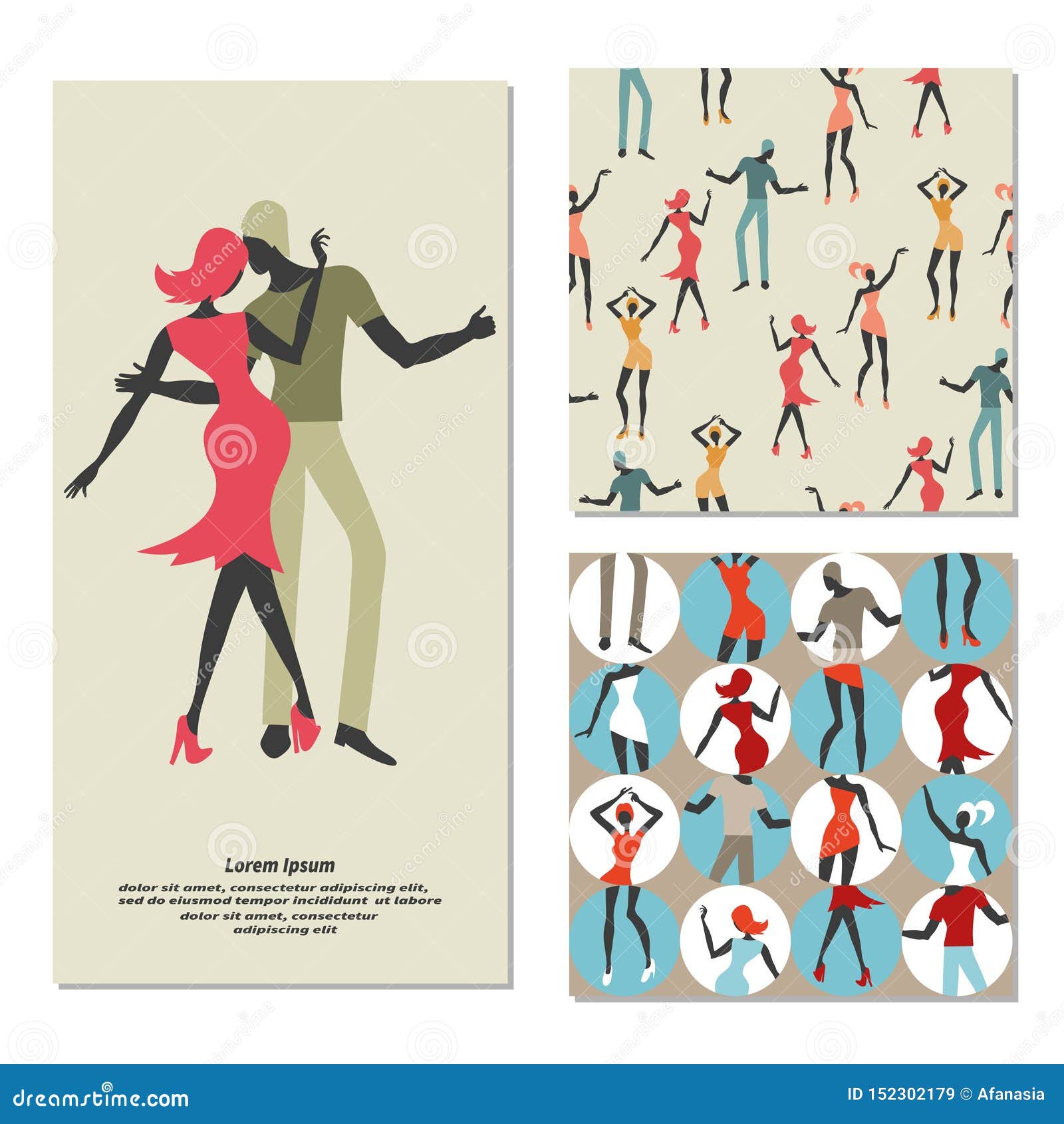 Vector Dance Set. Young Dancing Couple Illustration Stock Vector ...