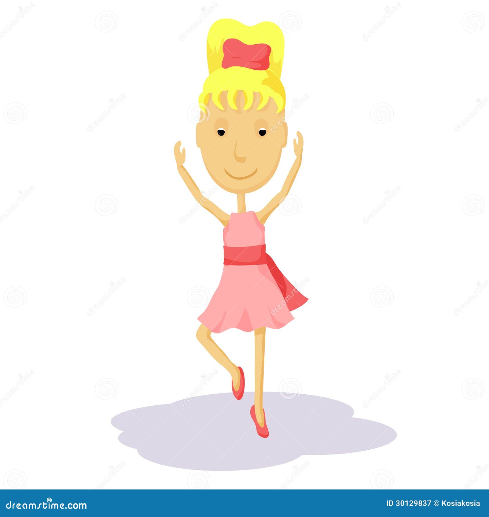 Dancing girl stock vector. Illustration of cartoon, spring - 30129837