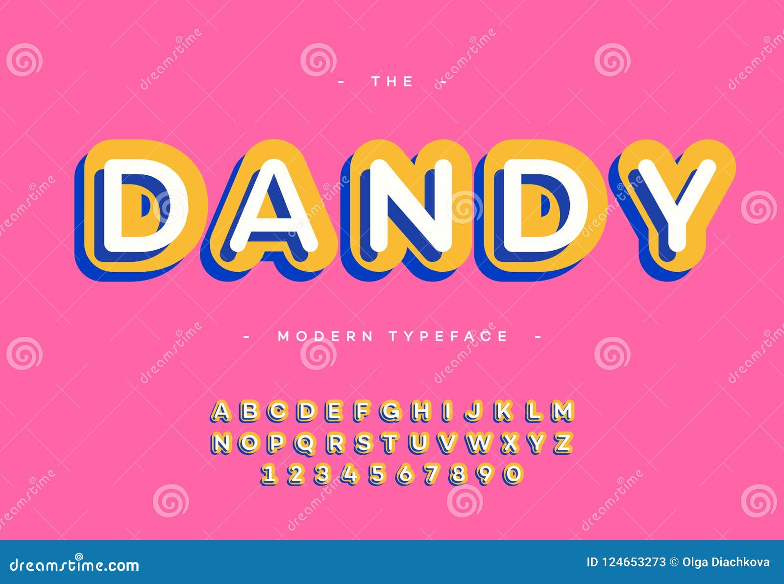 Vector Dandy Font 3d Bold Typography Sans Serif Colorful Style Stock ... Vector Dandy Font 3d Bold Typography Sans Serif Colorful Style Stock ...