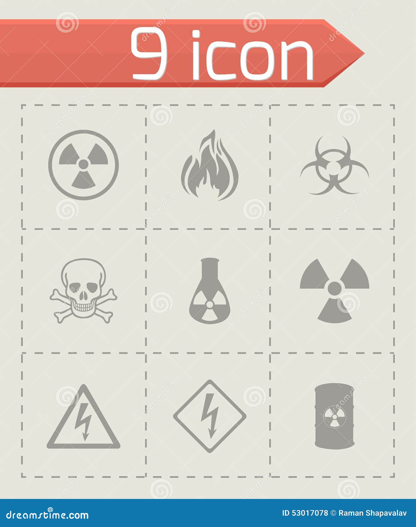 Vector danger icons set stock vector. Illustration of danger - 53017078