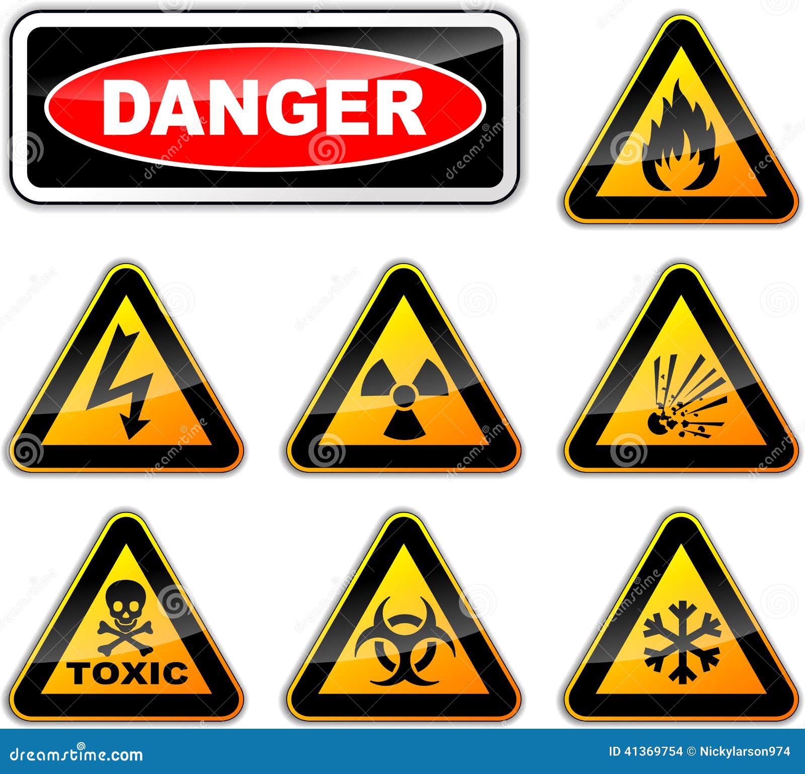 Danger Signs Cartoon Vector | CartoonDealer.com #16378775