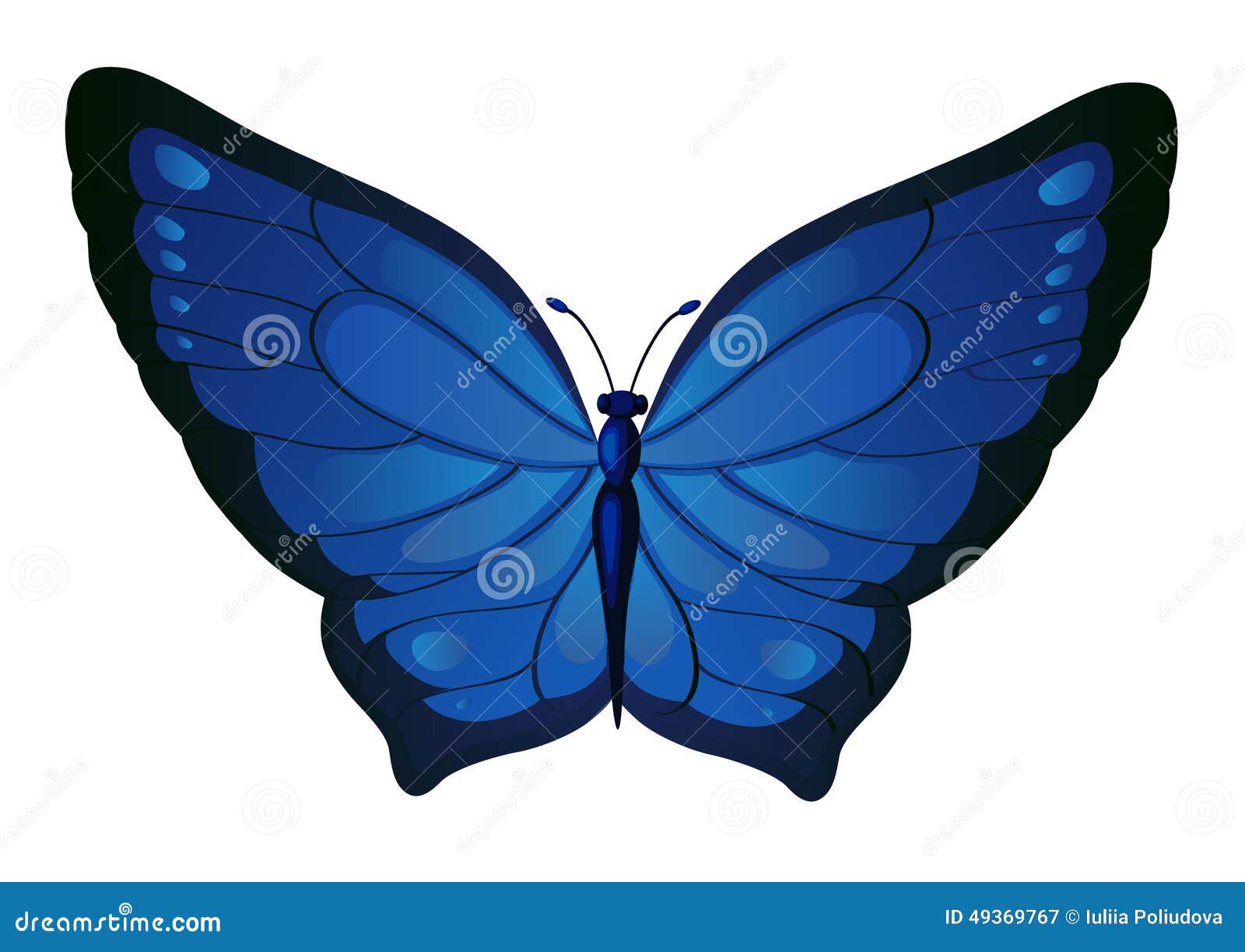 Vector Dark Blue Butterflies Stock Illustration - Illustration of ...