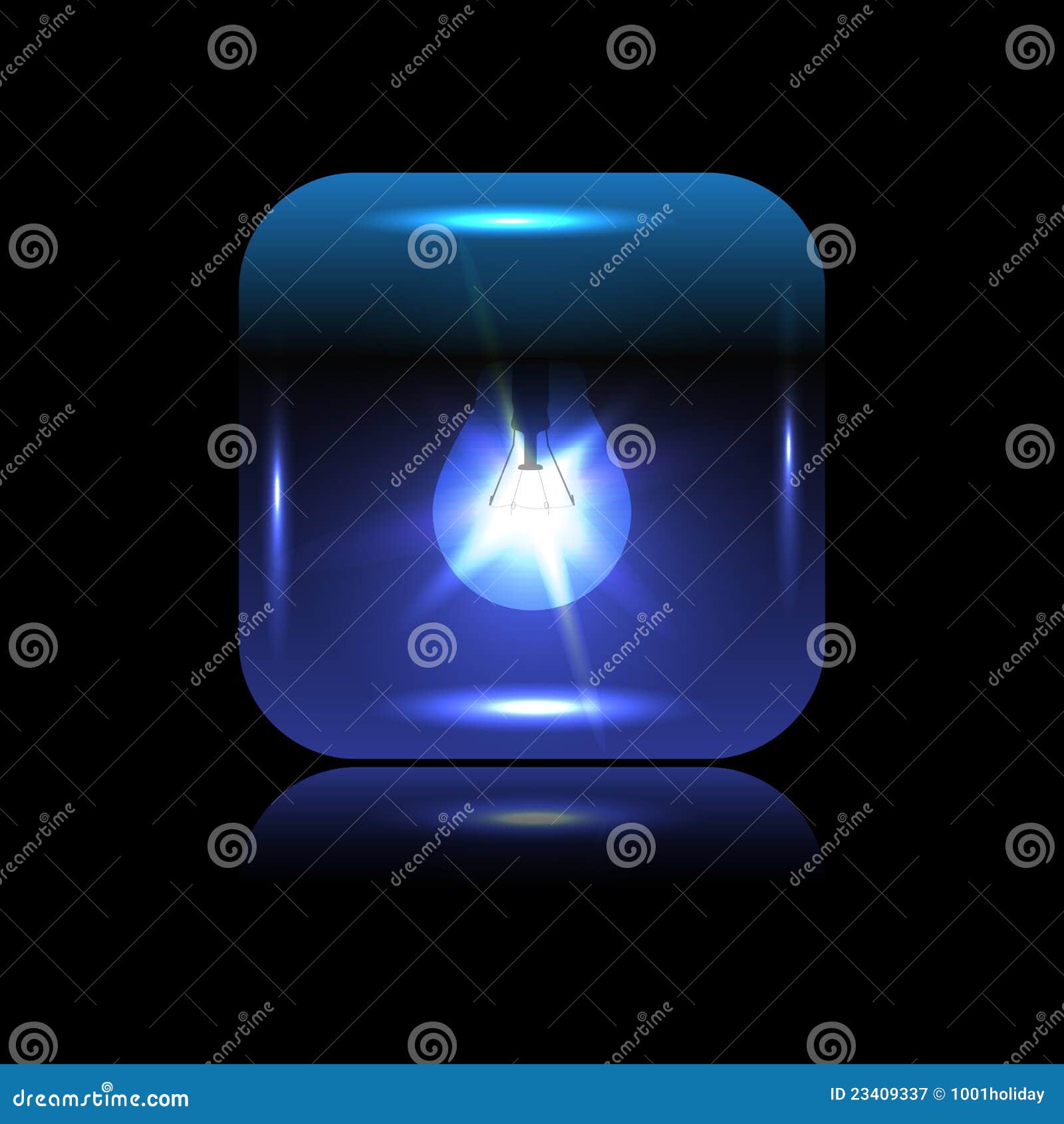 Vector Dark Blue Glowing Bulb for Your Design Stock Vector ...