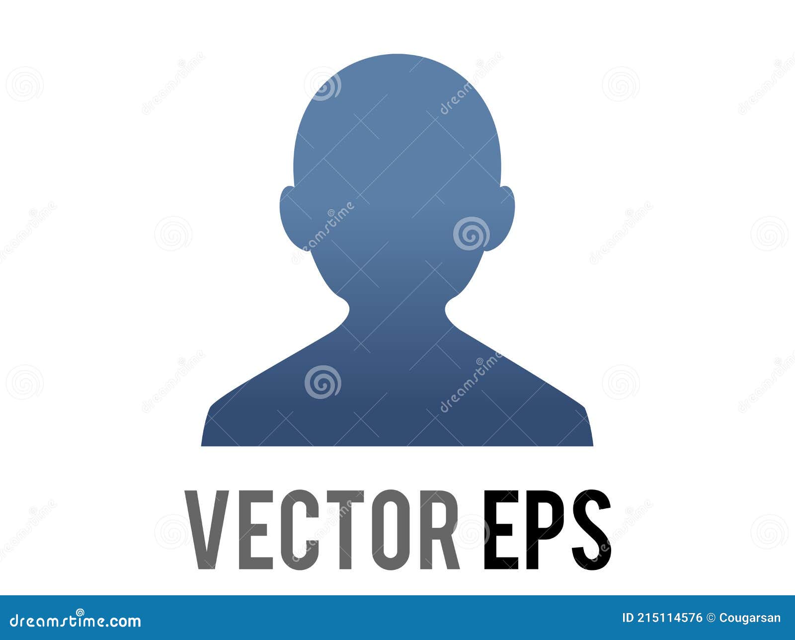 Vector Dark Blue Silhouette Generic Profile of One Person Icon Stock ...