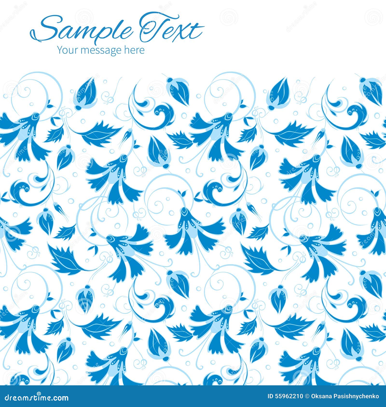 Vector Dark Blue Turkish Floral Horizontal Frame Stock Vector ...
