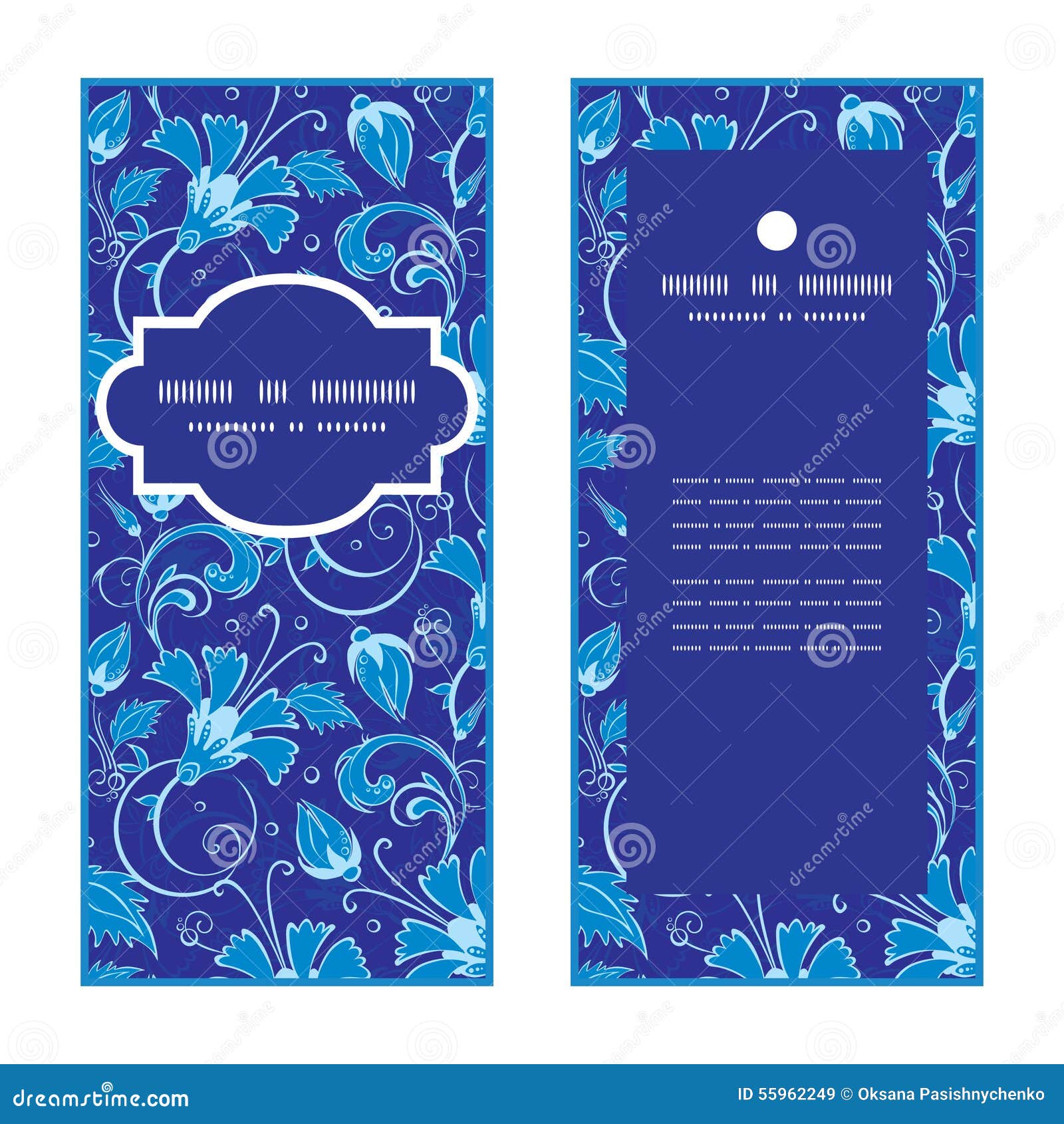 Vector Dark Blue Turkish Floral Vertical Frame Stock Vector ...