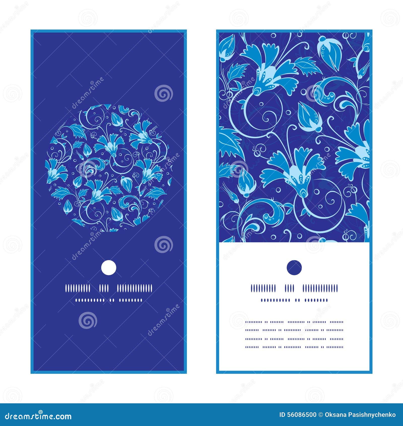 Vector Dark Blue Turkish Floral Vertical Round Stock Vector ...