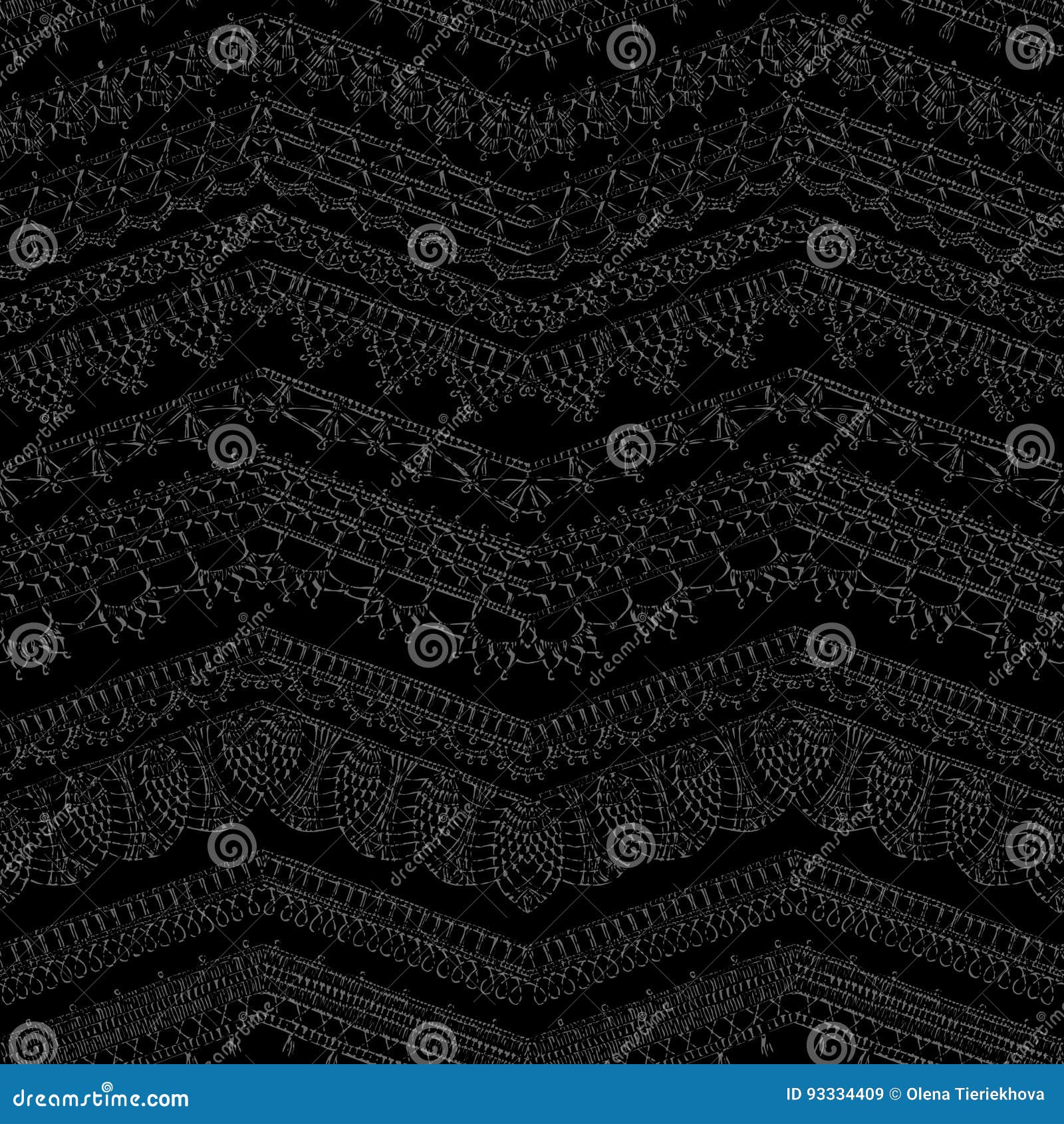 Vector Dark Crochet Seamless Pattern. Stock Vector - Illustration of ...