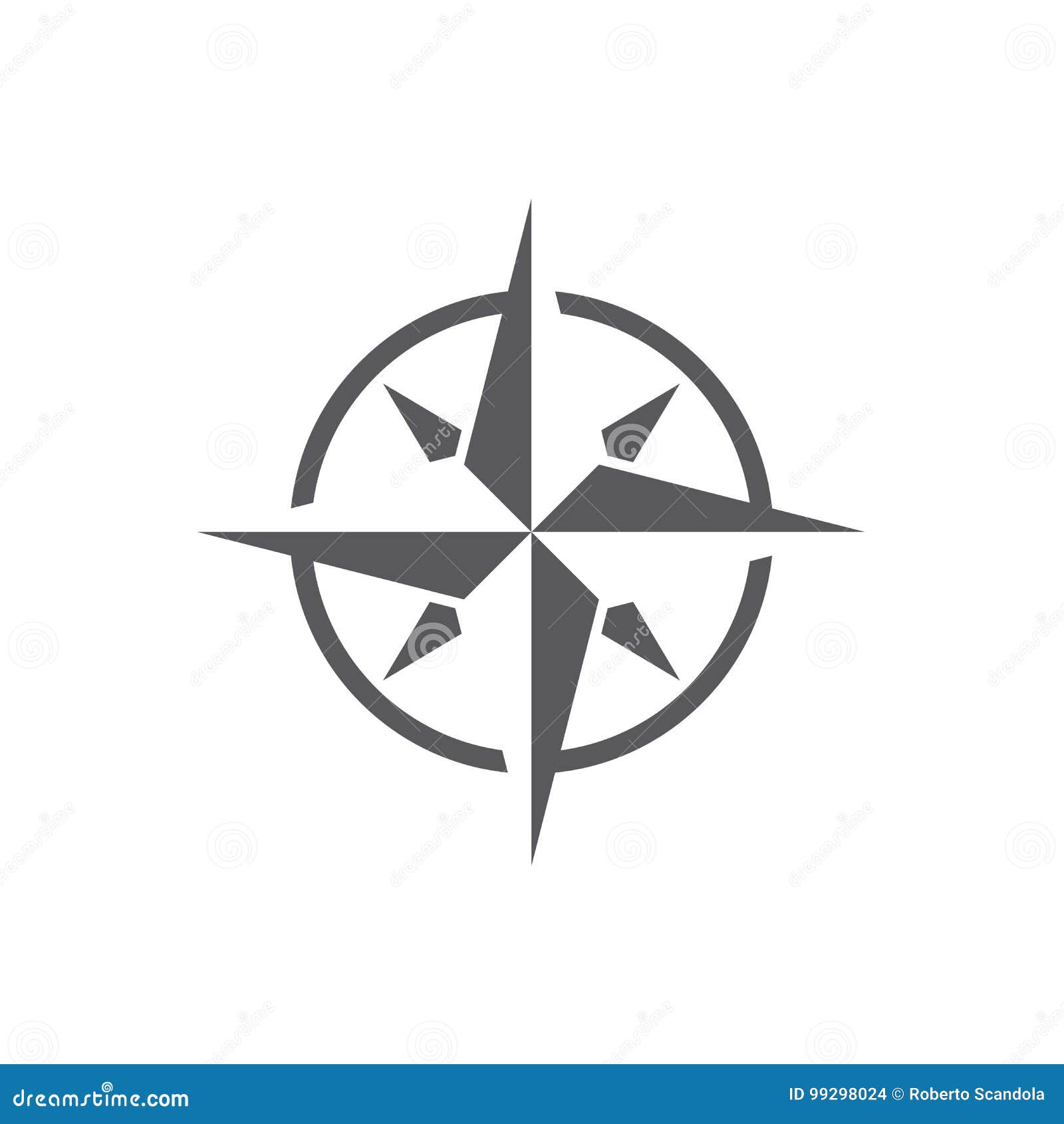 Vector Dark Grey Windrose Icon Stock Vector - Illustration of shape ...