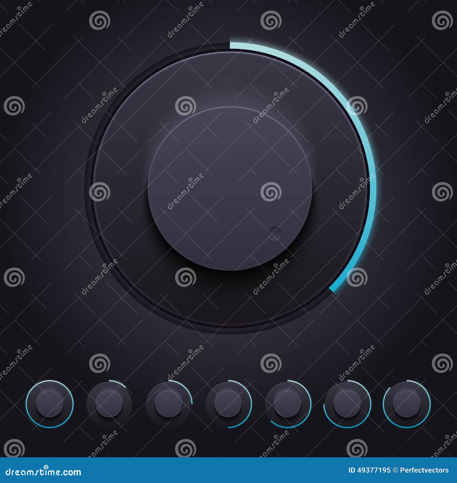 Vector Dark Knobs Set stock vector. Illustration of adjustment - 49377195