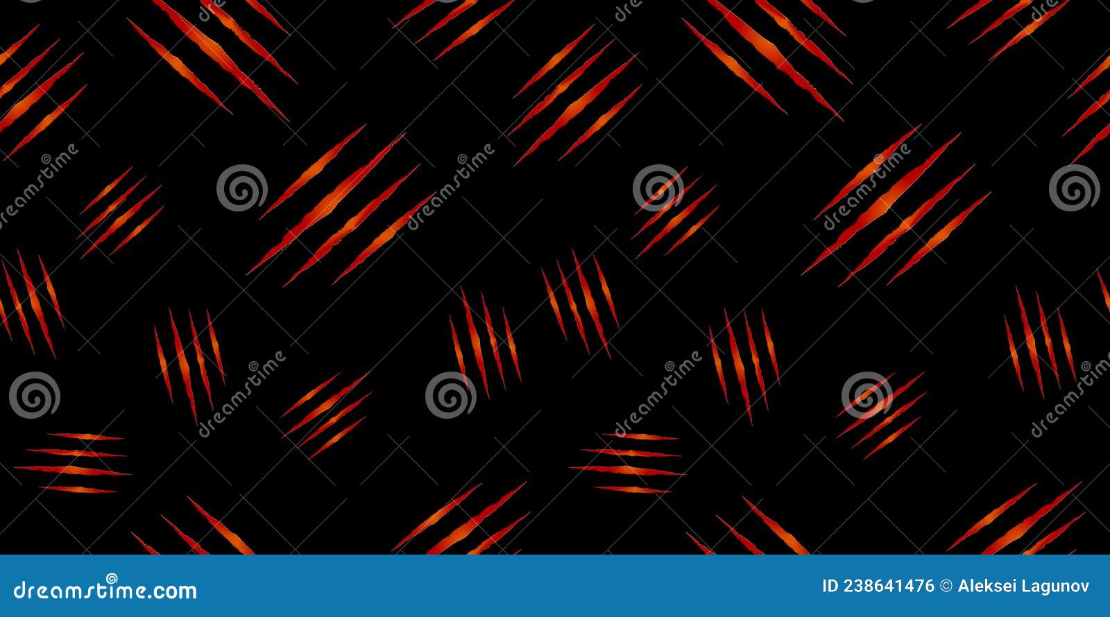 Vector Dark Seamless Pattern with Claw Marks, Halloween Illustration ...