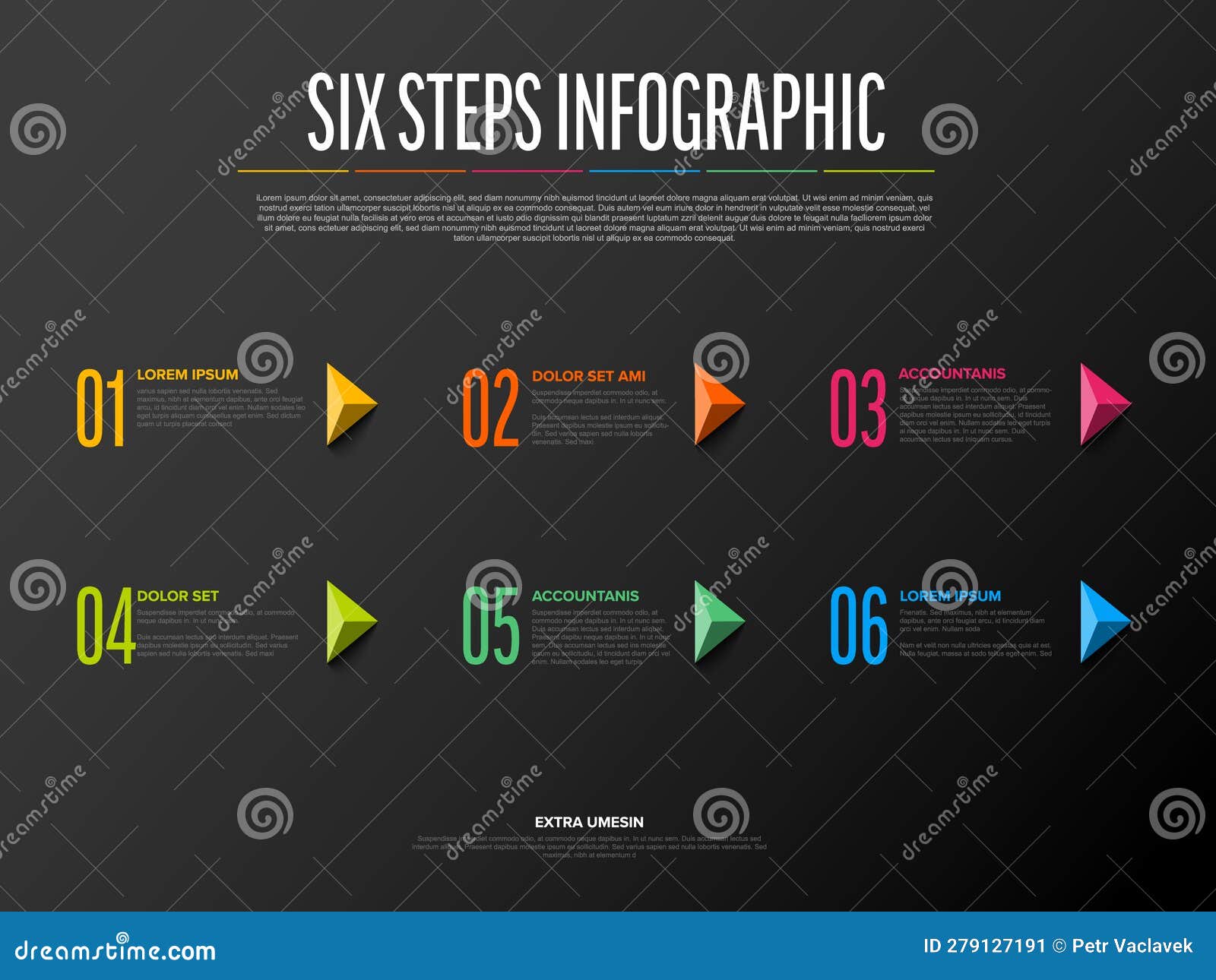 5 Steps In Progress Arrow Template Infographic Design Template With 5 ...