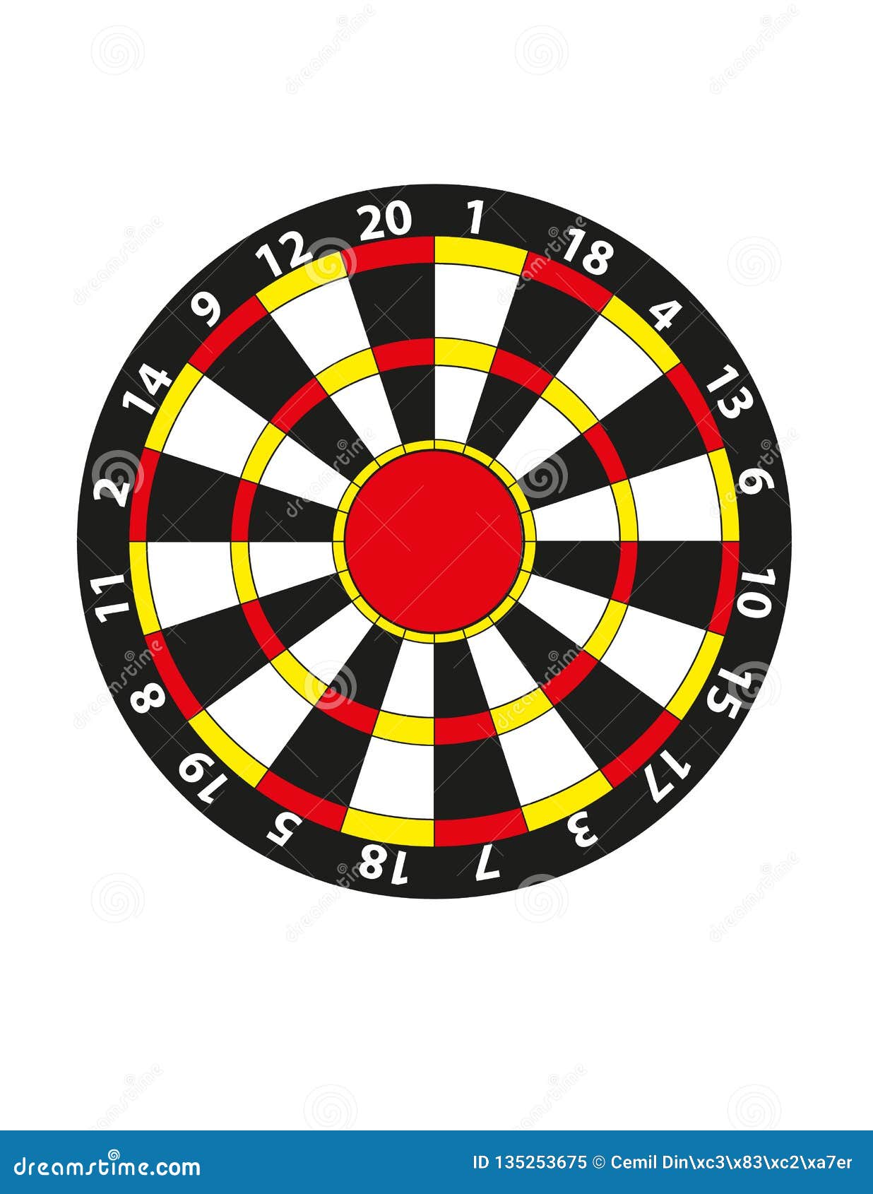 Vector Dart Board Flat Vector Stock Illustration - Illustration of dart ...