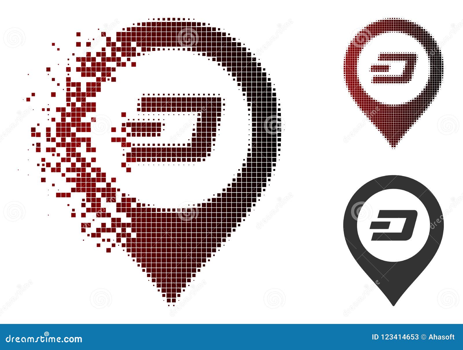 Disintegrating Pixel Halftone Dash Map Pointer Icon Stock Vector ... Disintegrating Pixel Halftone Dash Map Pointer Icon Stock Vector ...