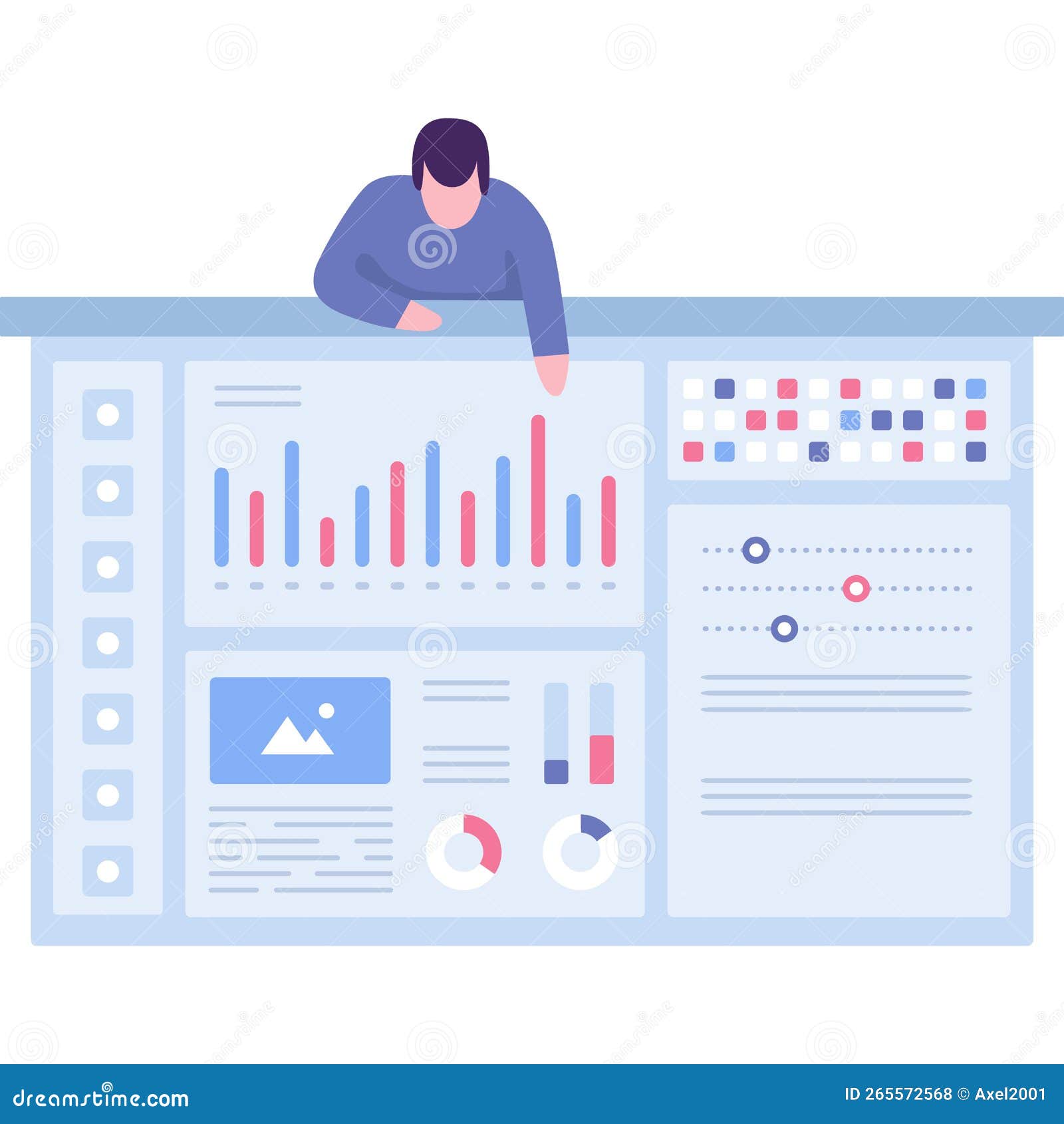 Vector Data Analyst Icon Web Statistics Analysis Stock Vector ...