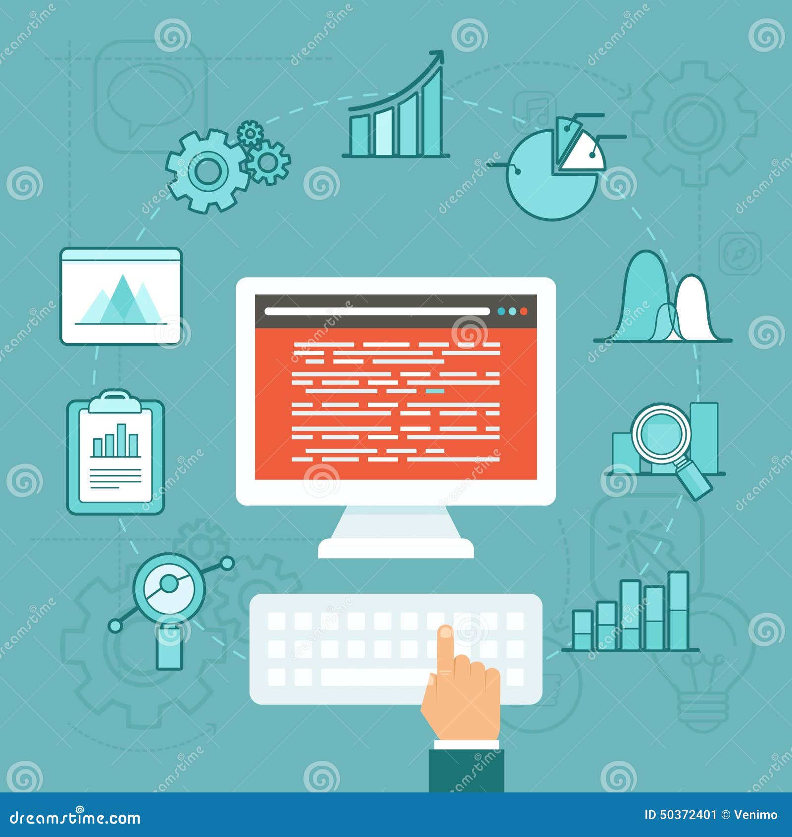 Vector Data Analytics Concept in Flat Style Stock Vector - Illustration ... Vector Data Analytics Concept in Flat Style Stock Vector - Illustration ...