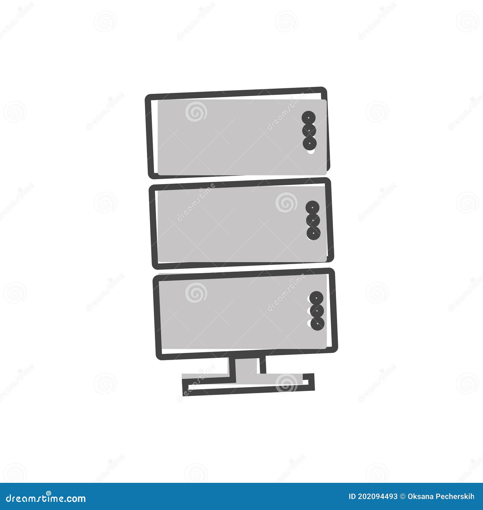 Server Cartoon Isolated. Network Data Center Computer Vector ...