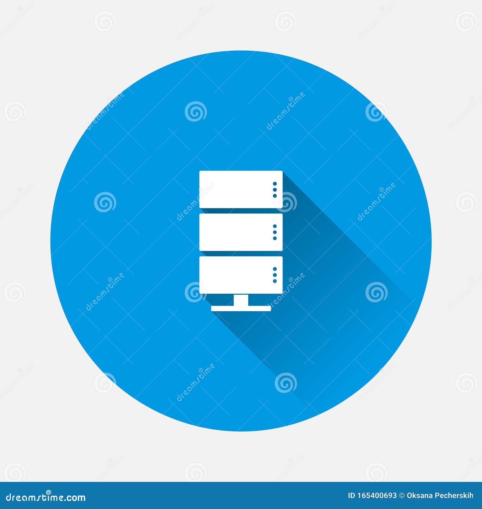 Vector Data Center Icon. Illustration Server and Clock Icon on Blue ...