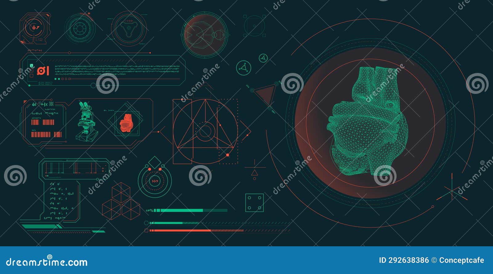 Vector Data Elements for Sci-fi Interface Infographics. Stock ...