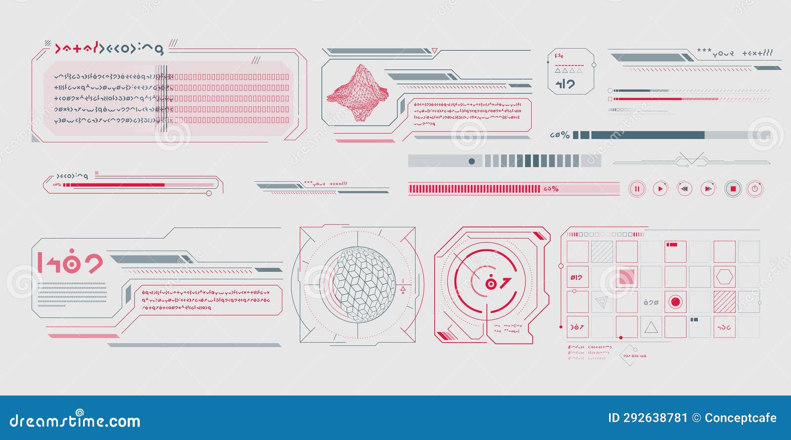 Vector Data Elements for Sci-fi Interface Infographics. Stock ...