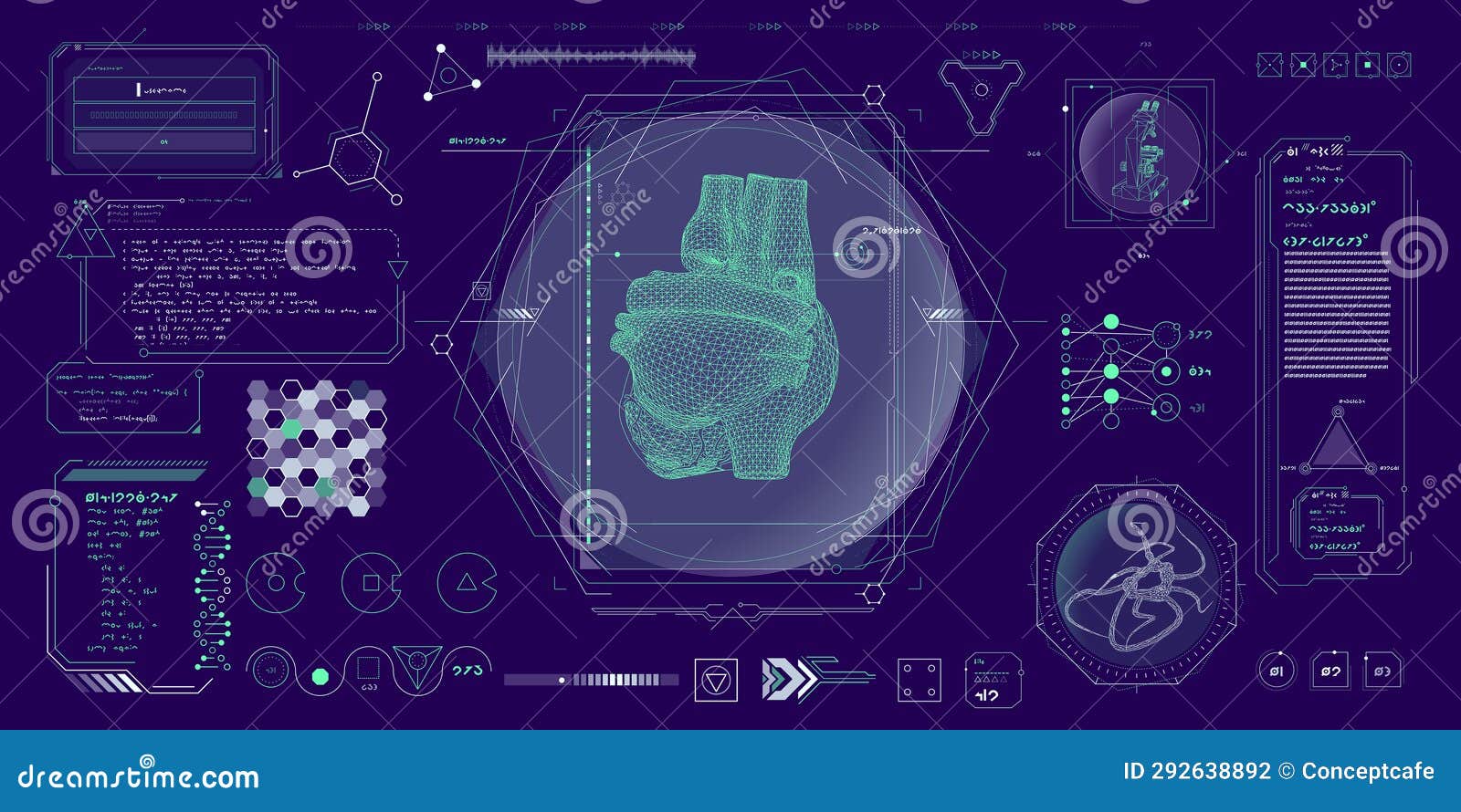 Vector Data Elements for Sci-fi Interface Infographics. Stock ...
