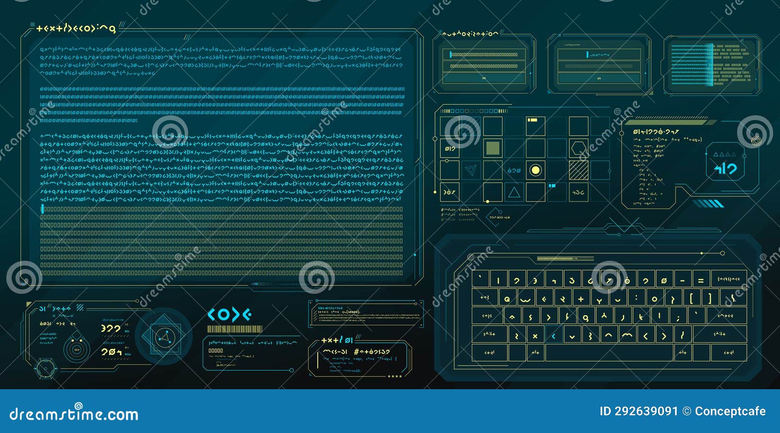 Vector Data Elements for Sci-fi Interface Infographics. Stock Vector ...