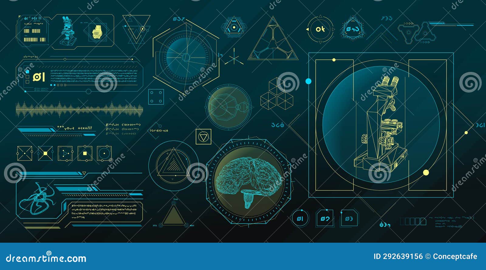 Vector Data Elements for Sci-fi Interface Infographics. Stock ...