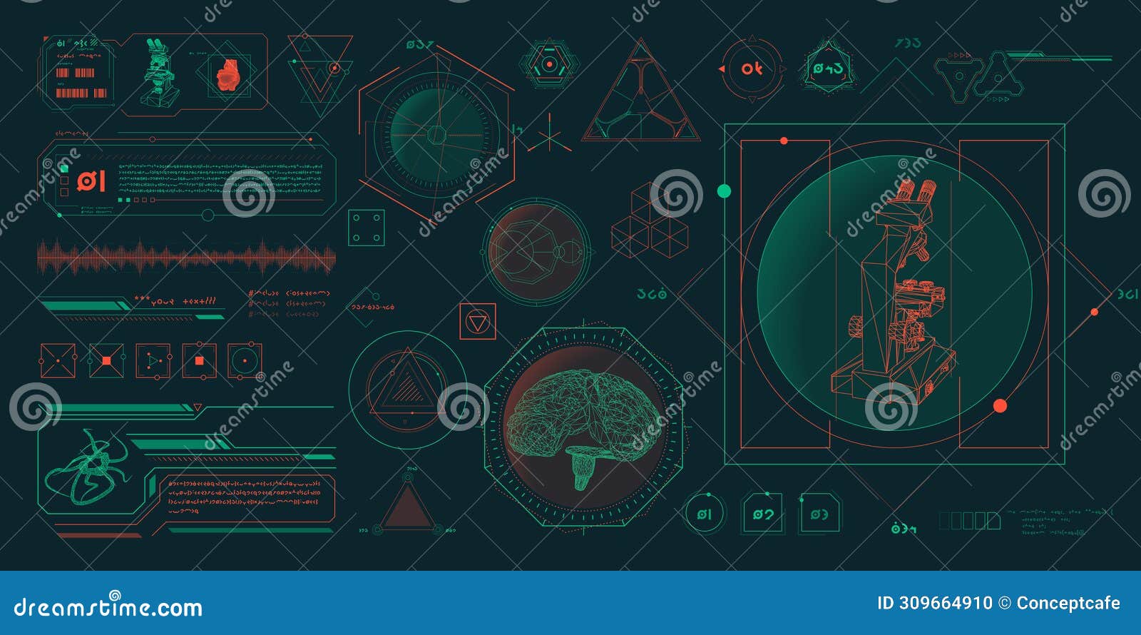 Vector Data Elements for Sci-fi Interface Infographics. Stock Vector ...